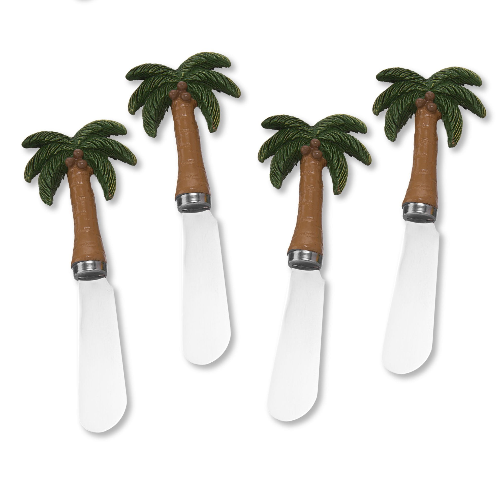 Mr. Spreader 4-Piece Tropical Palm Tree Hand Painted Resin Handle with ...