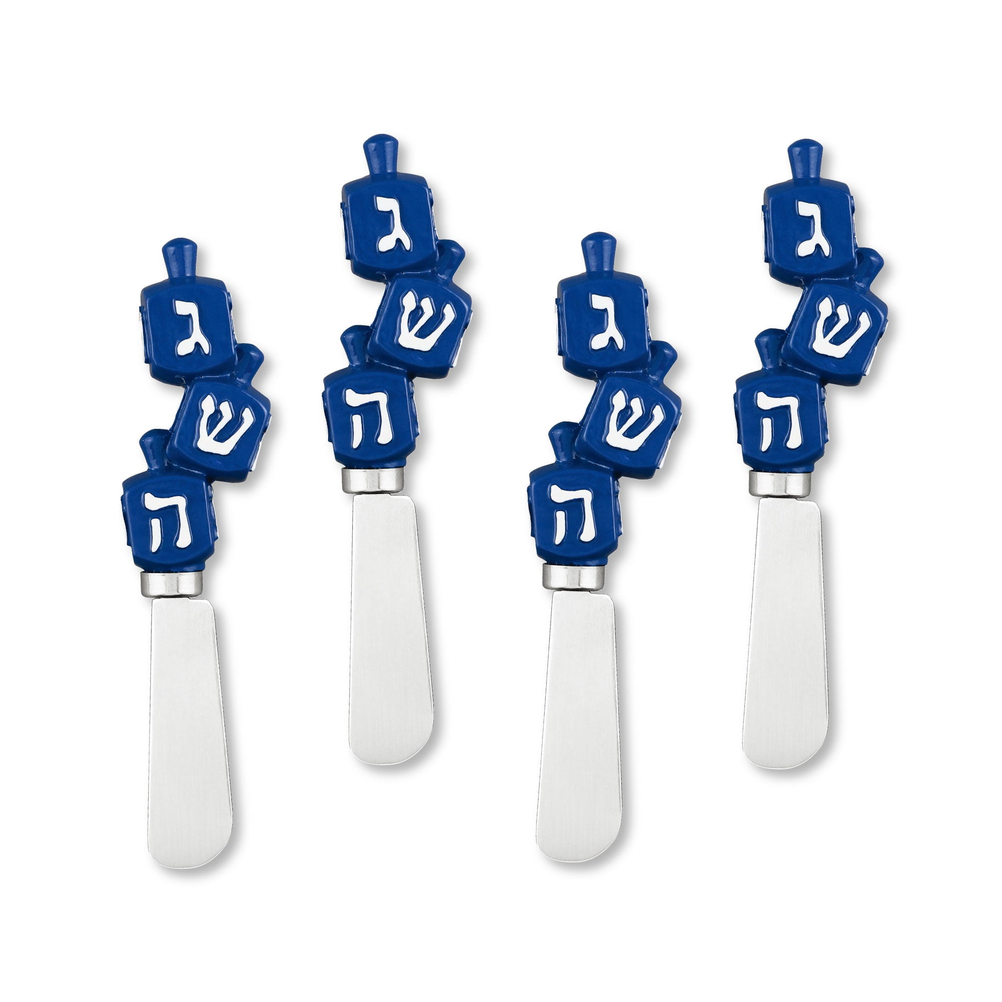 Mr. Spreader Dreidel 4-Piece Hand Painted Resin Handle with Stainless ...