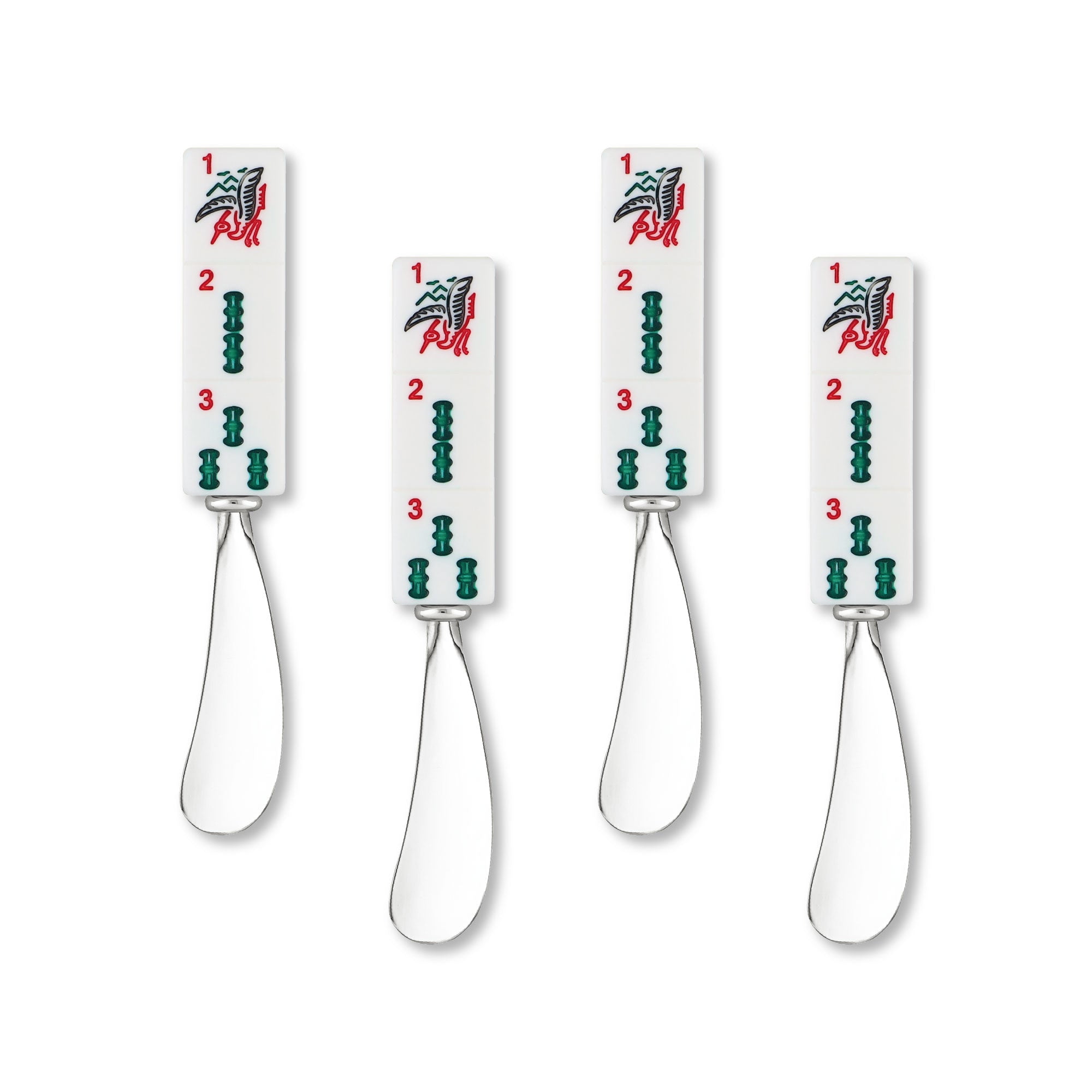 Mr. Spreader Mahjong Bamboos 4-Piece Butter Spreader Set, Melamine ...