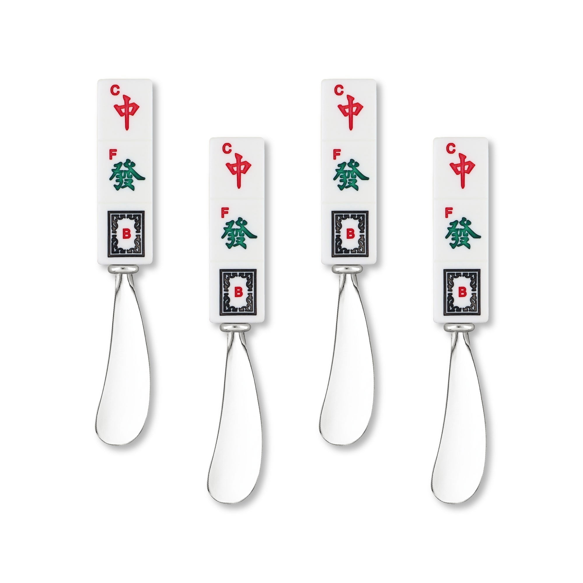 Mr. Spreader Mahjong Honor Suits 4-Piece Butter Spreader Set, Melamine ...
