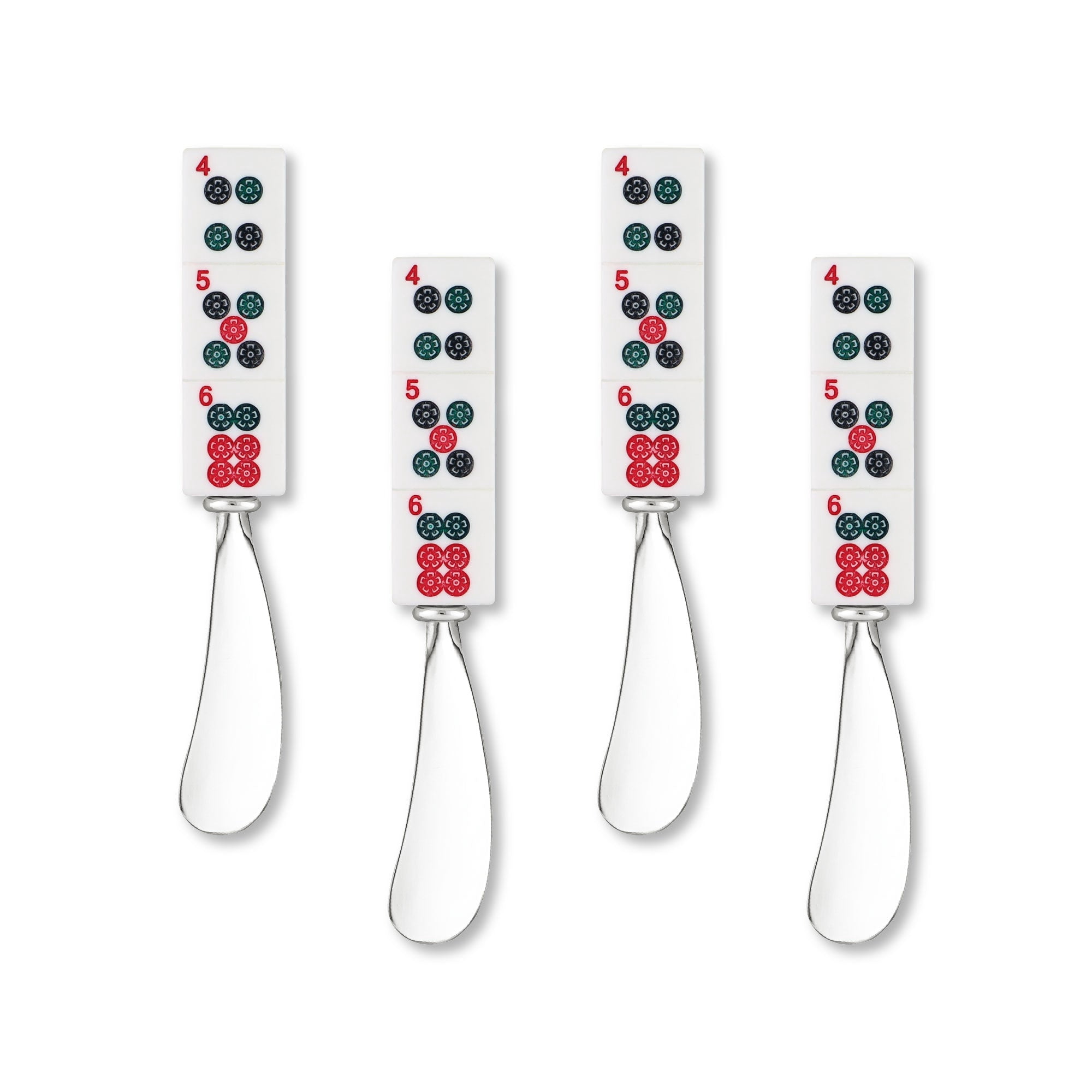 Mr. Spreader Mahjong Stones 4-Piece Butter Spreader Set, Melamine ...