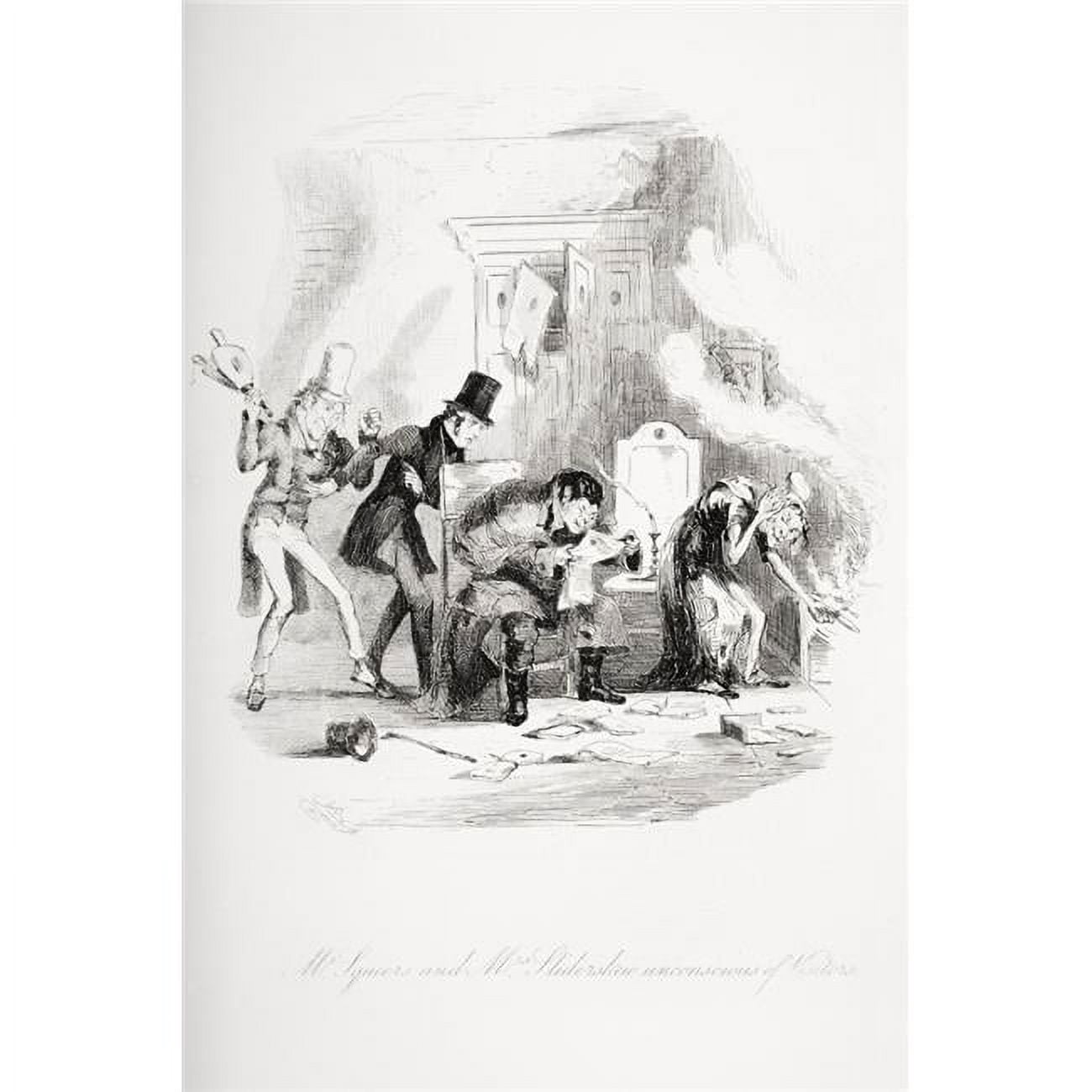 Mr. Squeers & Mrs. Sliderskew Unconcious of Visitors.Illustration From ...