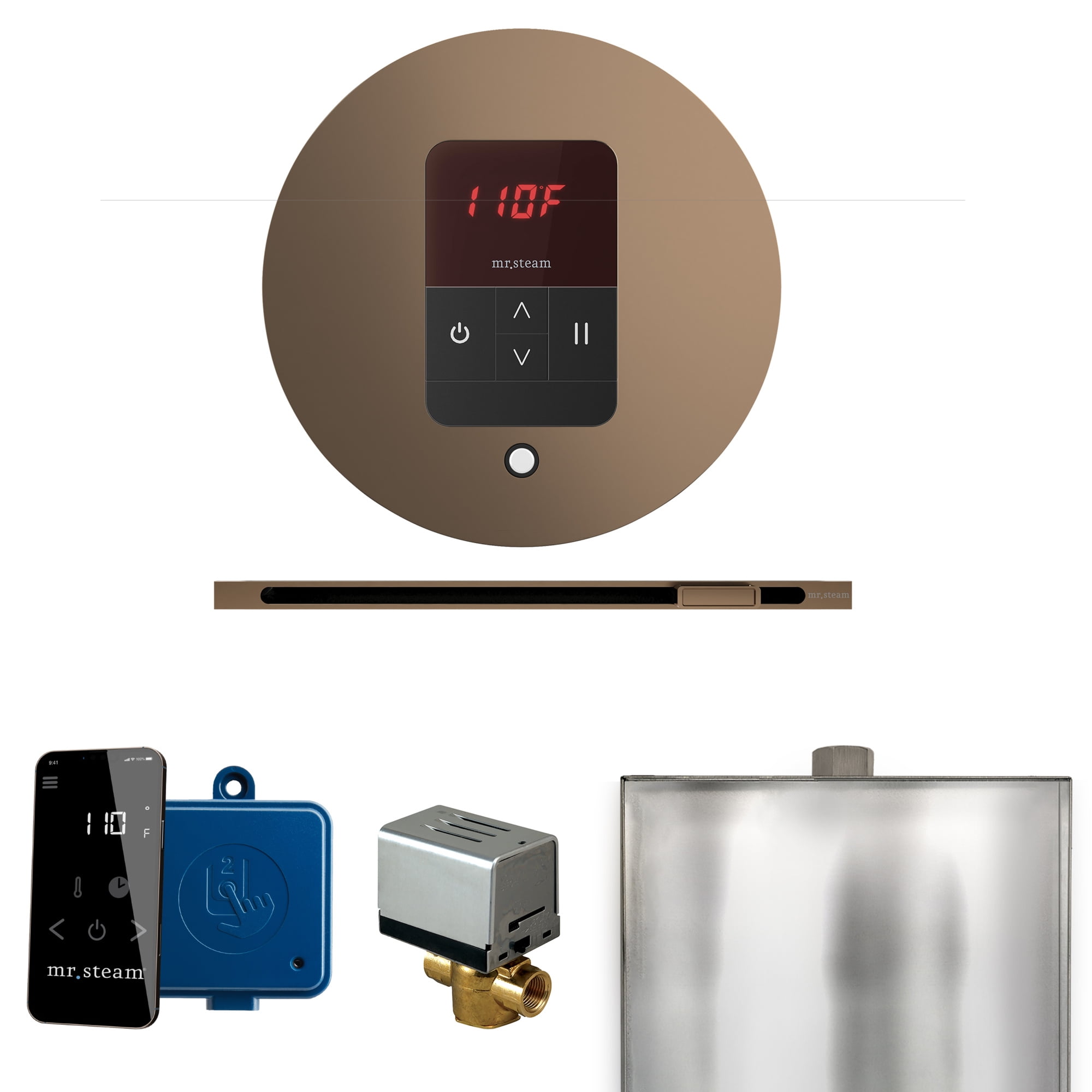 Mr Steam Basic Butler Steam Shower Pkg w/Round iTempo Control and ...