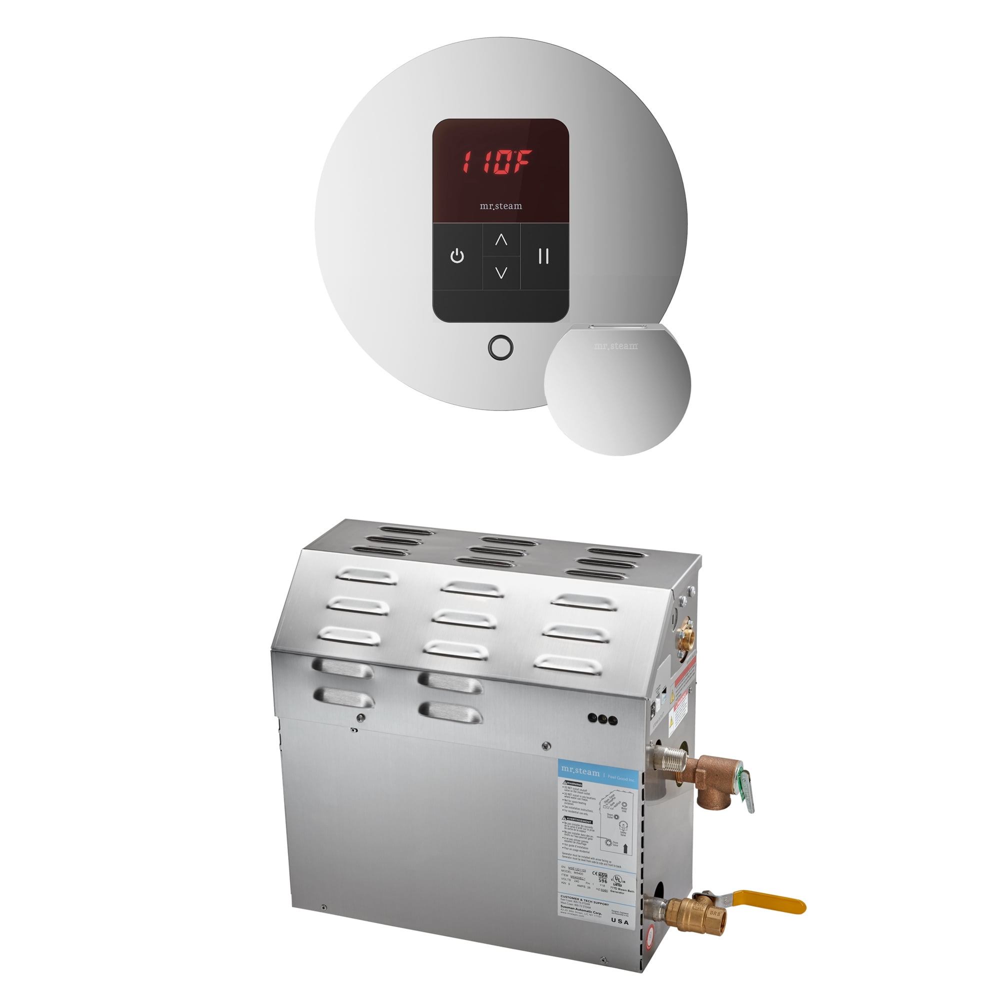 Mr Steam MS 12kW (12000W) Steam Shower Generator Package w/round iTempo ...
