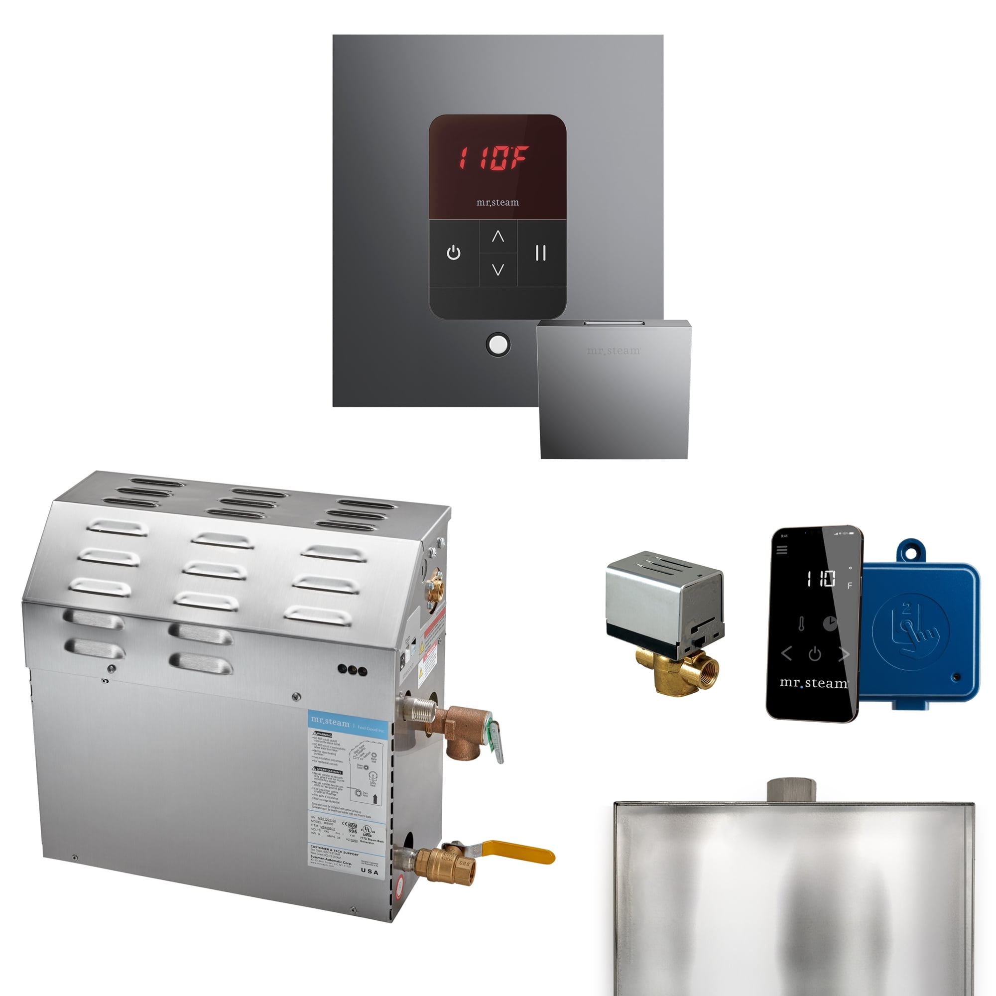 Mr Steam MS 12kW (12000W) Steam Shower Generator Package w/square ...