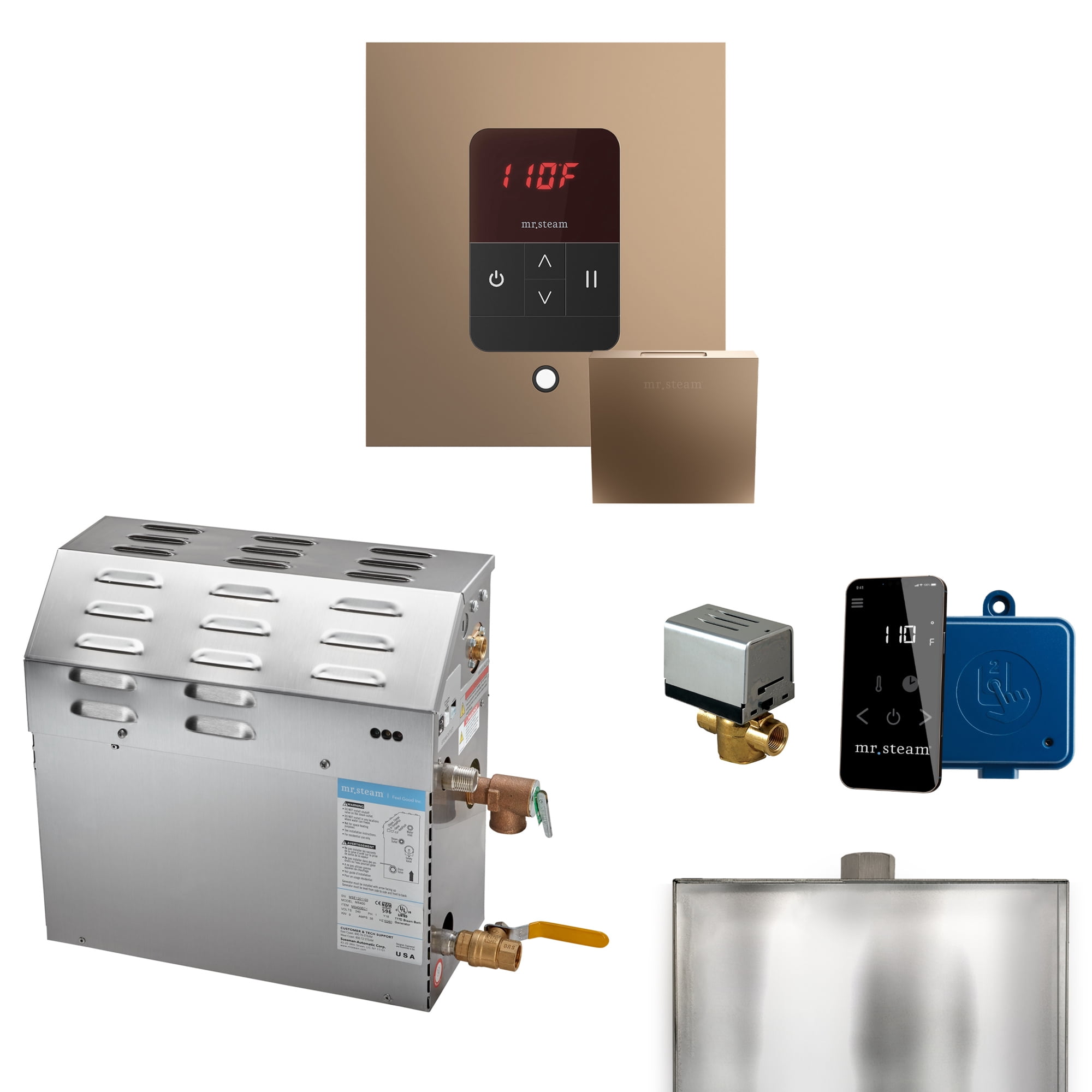 Mr Steam MS 7.5kW (7500W) Steam Shower Generator Package w/square ...