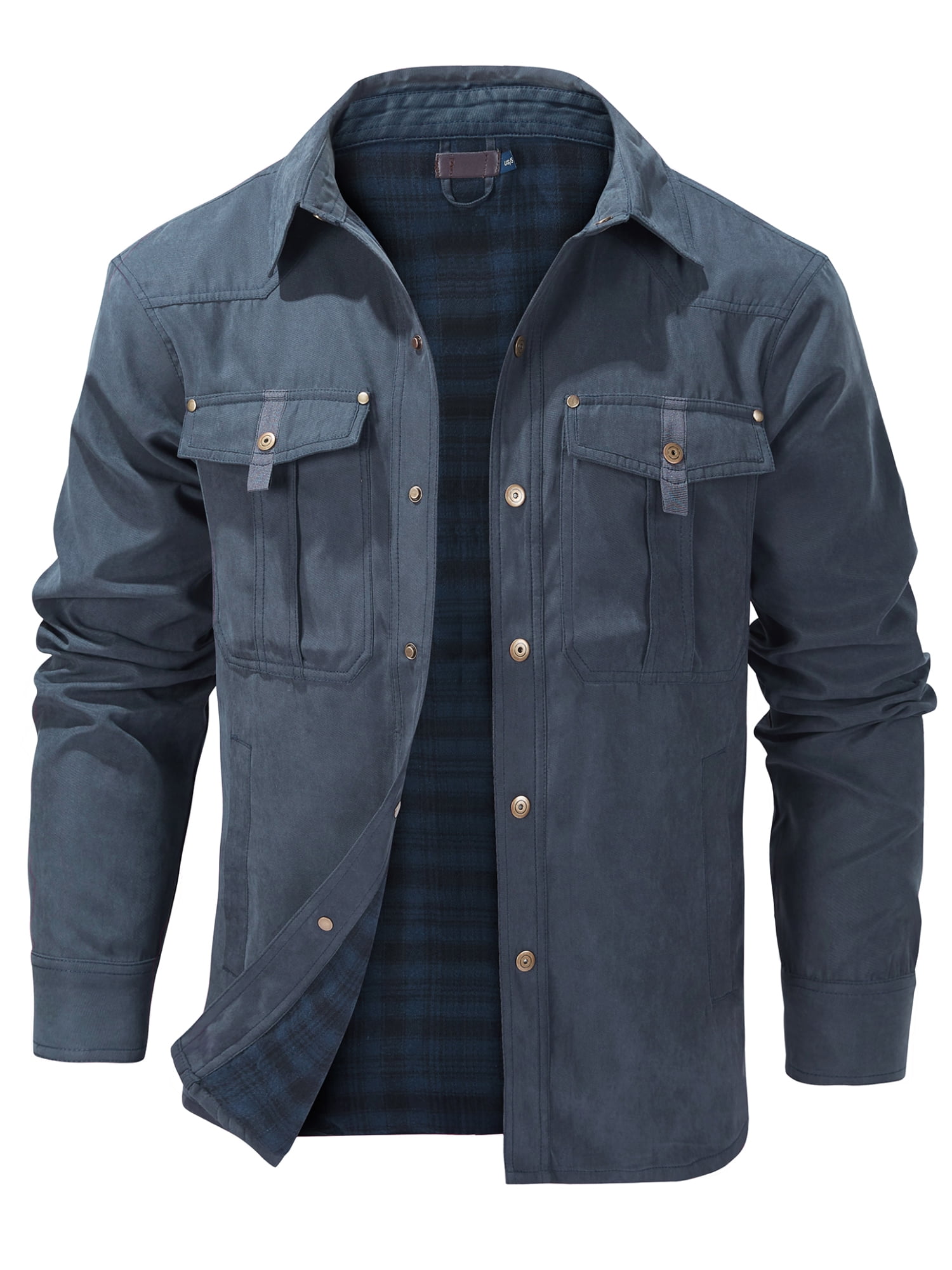 Mr.Stream Men's Lightweight Long Sleeved Snap Plaid Western Cowboy ...