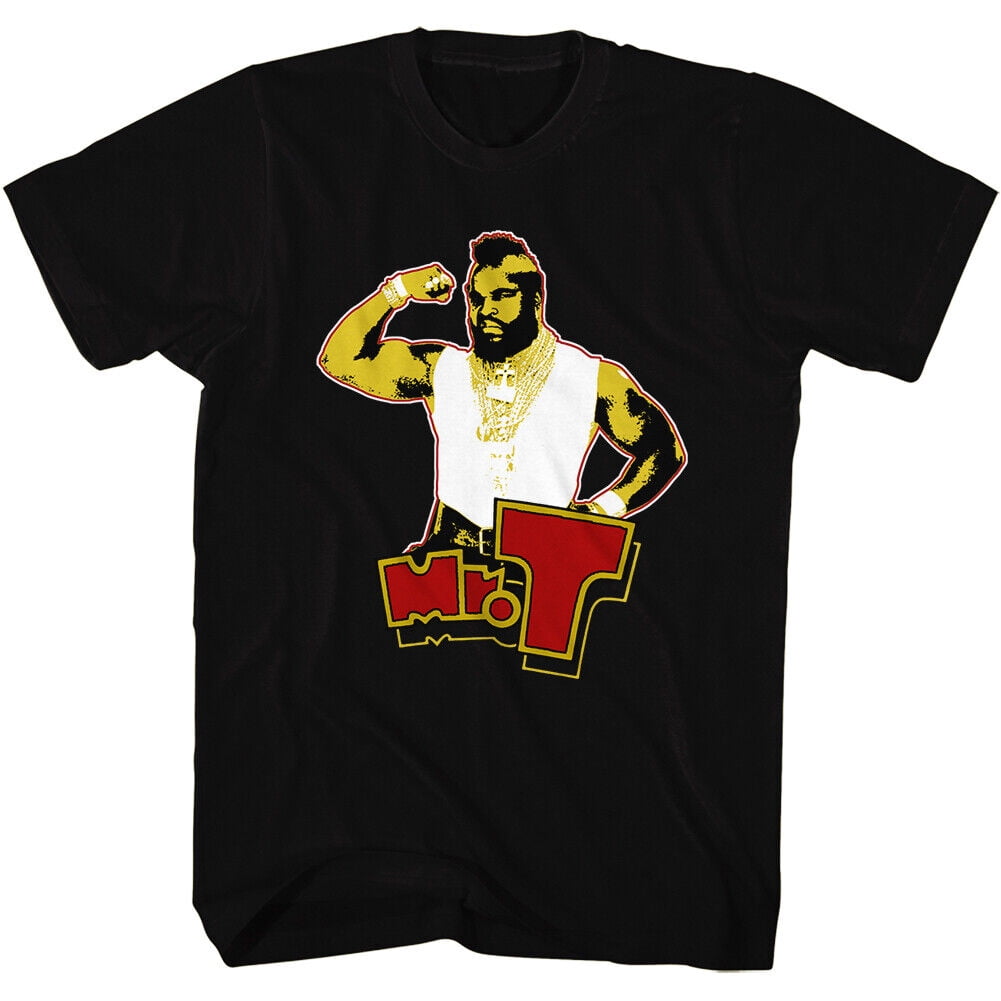 Mr. T Mens T-Shirt Licensed New Muscle Flex A Team New Black Cotton SM ...