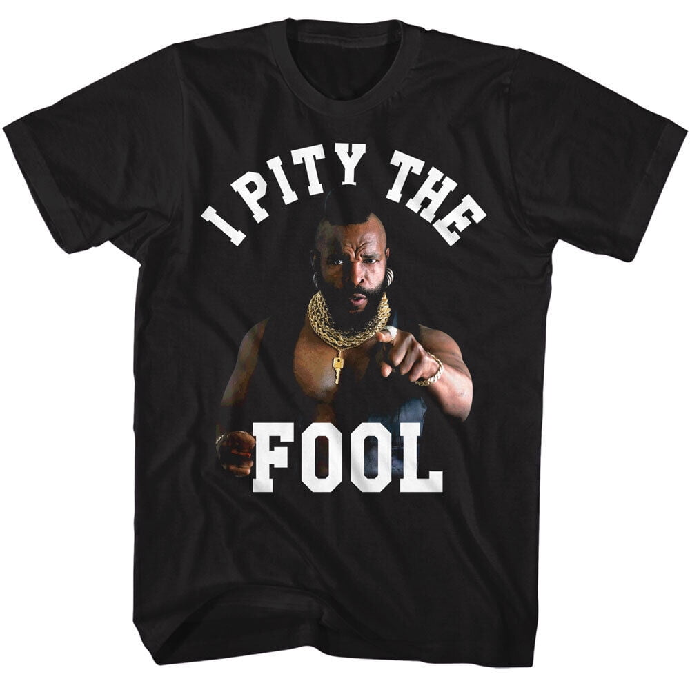 Mr T Pointing I Pity The Fool White Logo Men's T Shirt The A Team B.A ...