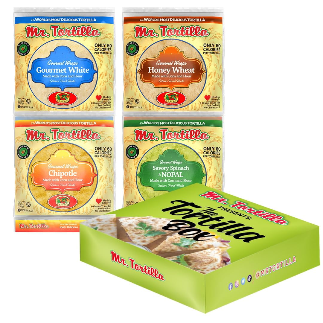 Mr. Tortilla Gourmet Wraps SBF3 Variety Pack - Artisan Flour Small ...