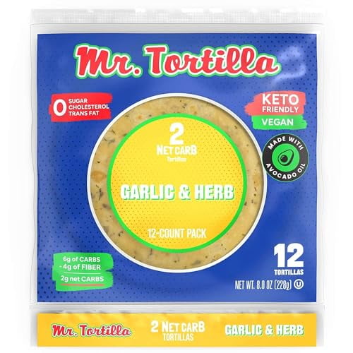 Mr. Tortilla Low Carb Keto Soft Taco Shells, Vegan, Quesadillas ...