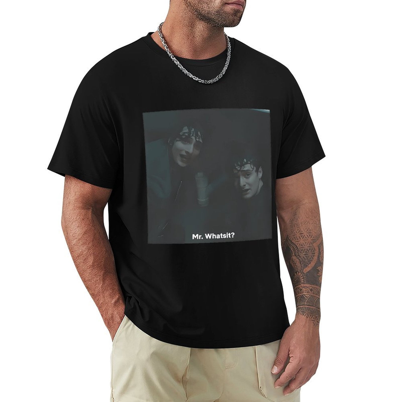 Mr. Whatsit Men's HD Print Classic Short Sleeve T-Shirts Black S ...