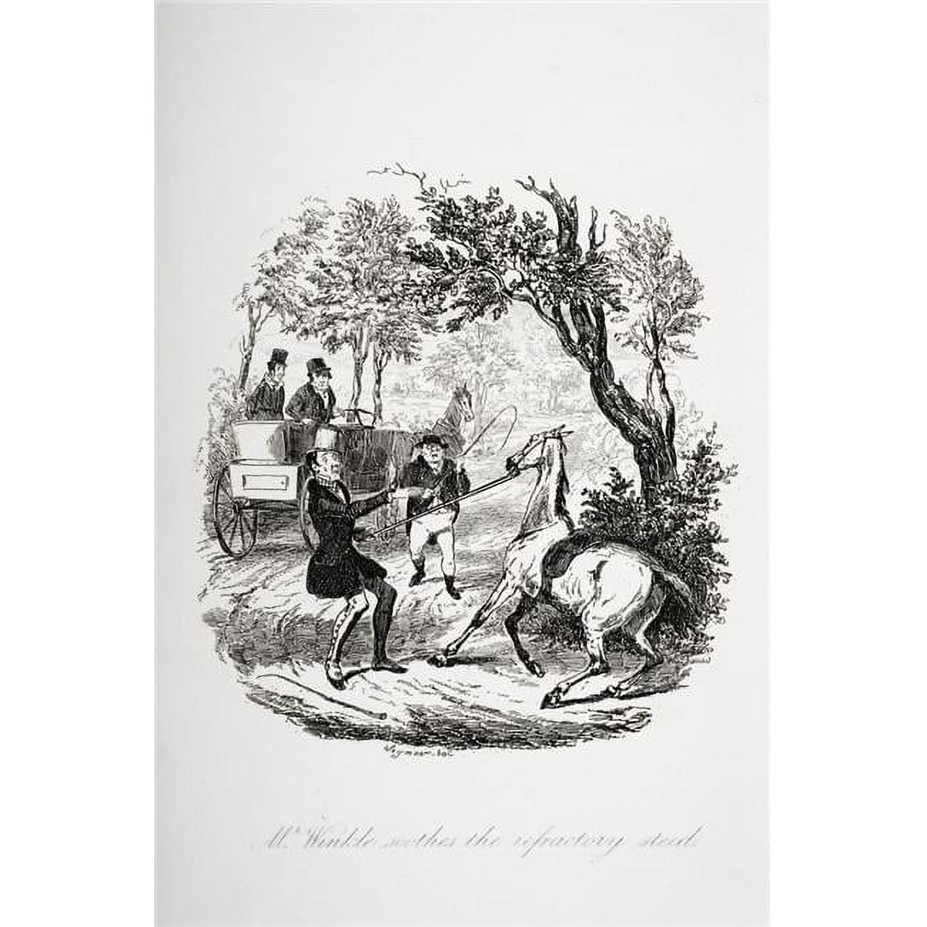 Mr Winkle Soothes the Refractory Steed Illustration From the Charles ...