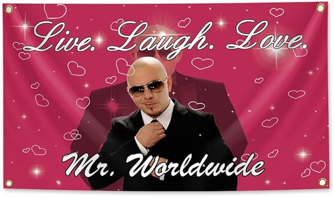 Mr. Worldwide Live Laugh Love Flag Banner 3x5 Feet College Dorm Room ...