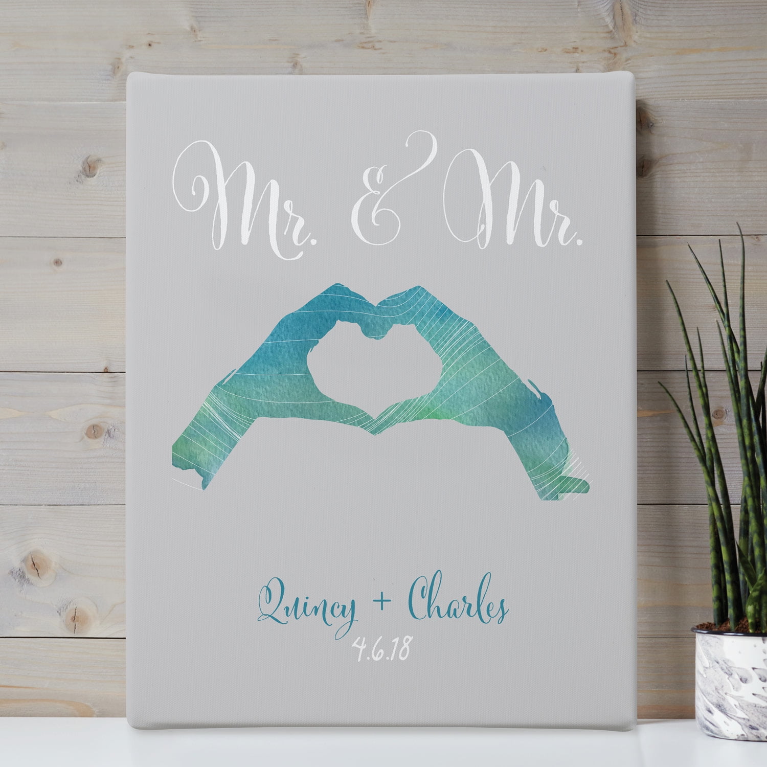 Mr. and Mr. Personalized 11 x 14 Canvas - Walmart.com
