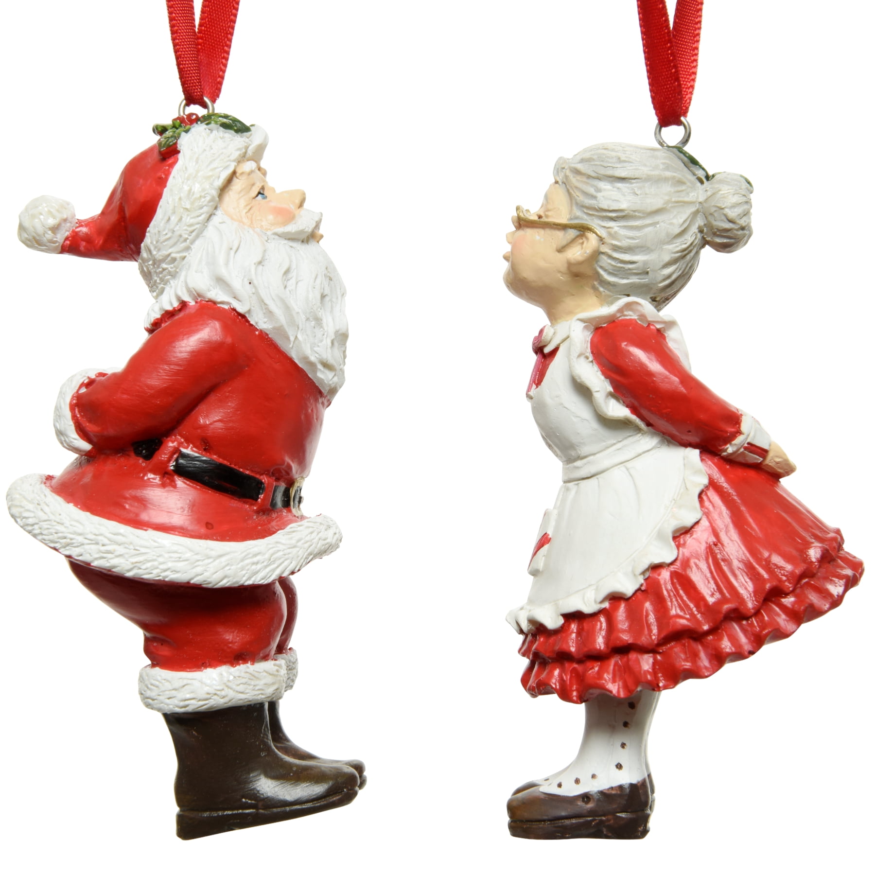 Mr. and Mrs. Claus Kiss -Santa Holiday Christmas Figurine Ornaments ...