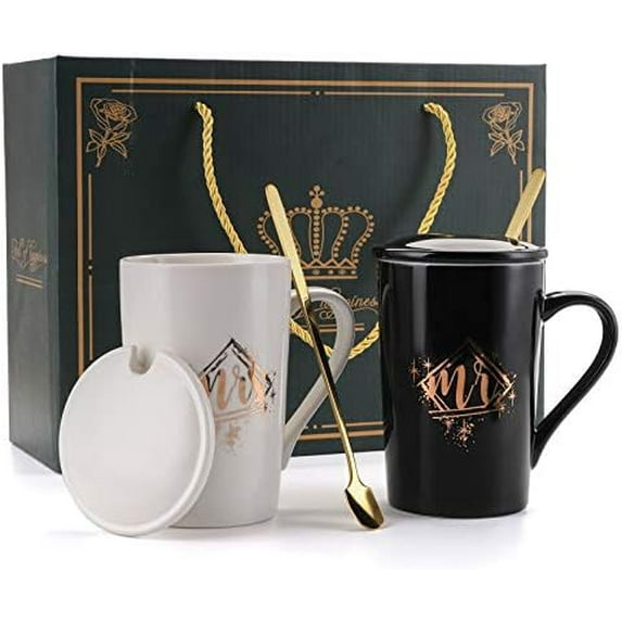 Mr and Mrs Coffee Mugs Set, His and Her Ceramic Mug Set, Wedding Gifts ...