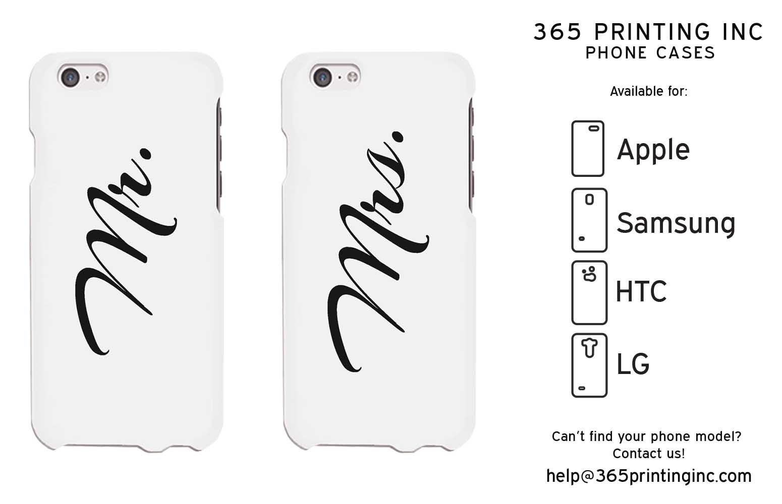 Mr and Mrs Cursive Writing White Phone Case for iPhone, Galaxy S, One ...