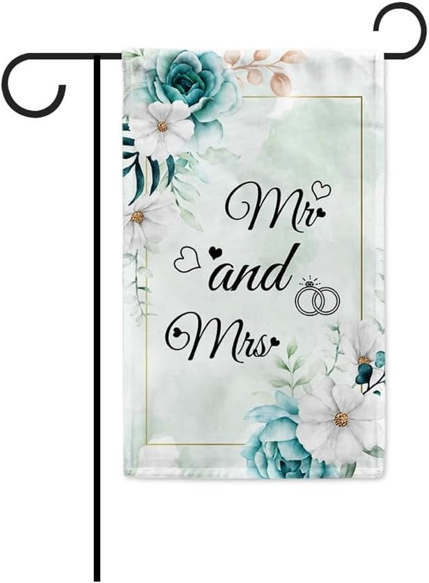 Mr. and Mrs. Garden Flag Weddings & Newlyweds Engagement 12x18 inch ...