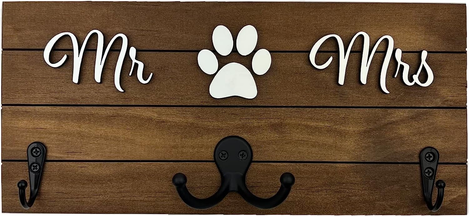 Mr and Mrs Key Holder(Mocha-White),Pine Wood,Handmade - Walmart.com