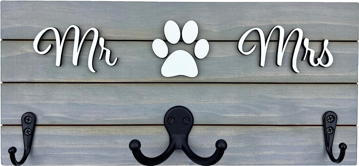 Mr and Mrs Key Holder(Slate-White),Pine Wood,Handmade - Walmart.com