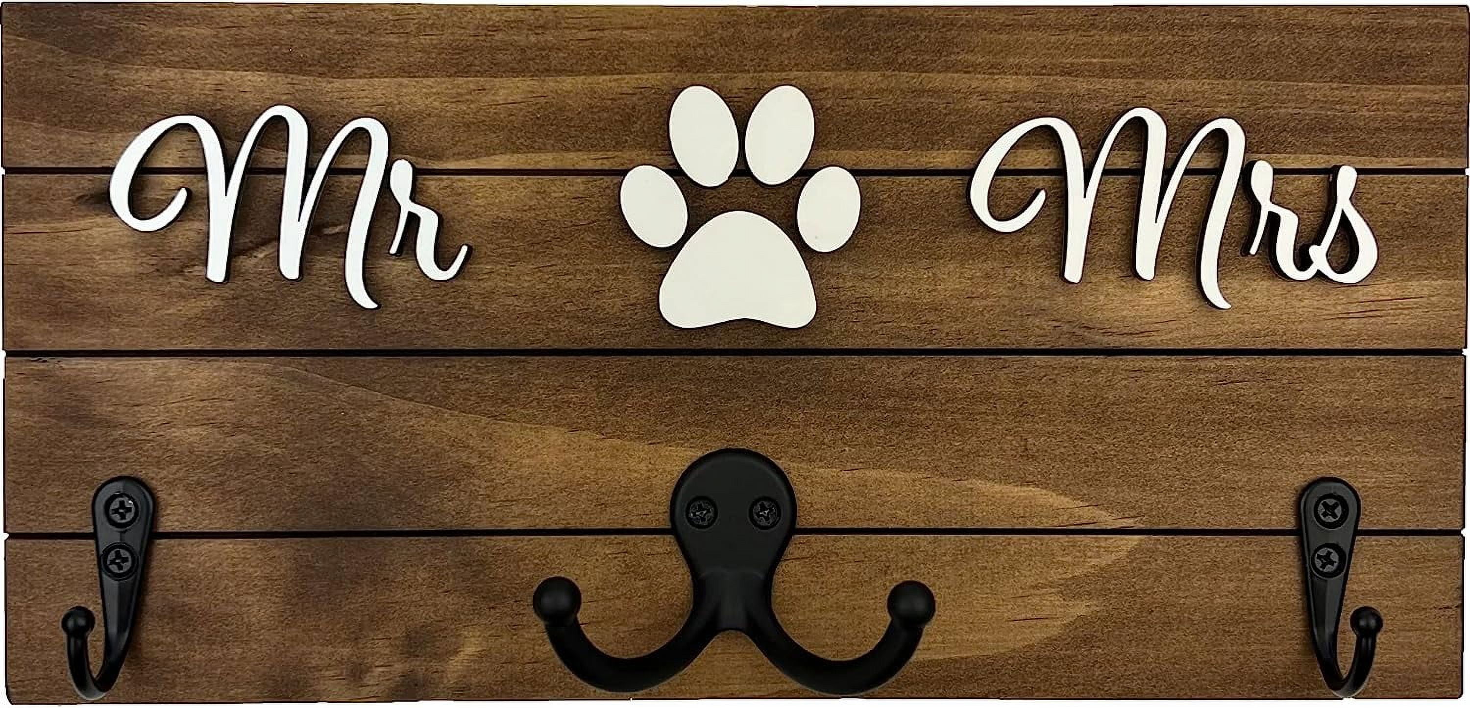 Mr and Mrs Key Holder(Walnut-White),Pine Wood,Handmade - Walmart.com