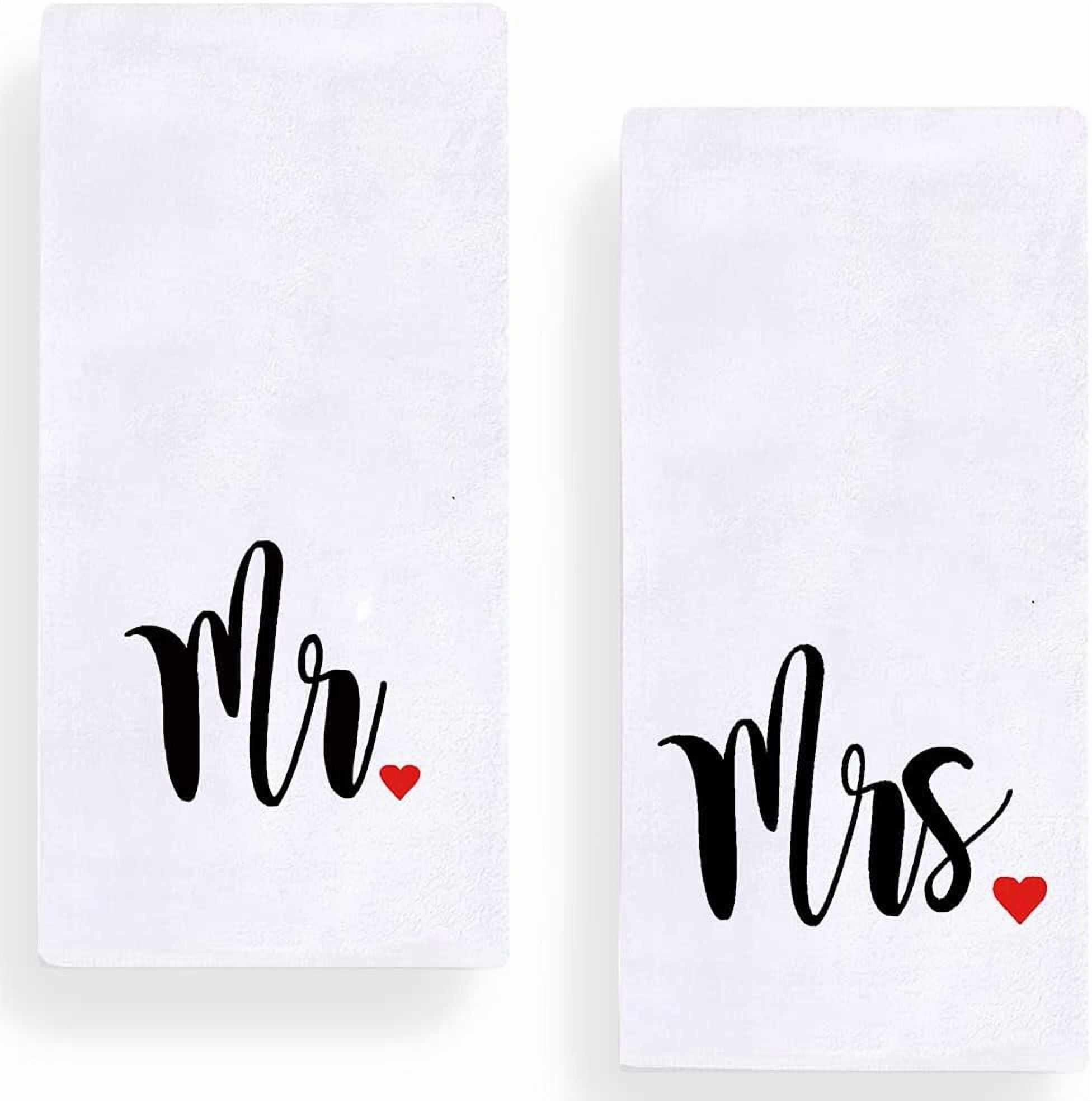 Mr and Mrs Kitchen Dish Towel 18 x 26 Inch, Couple Newlyweds Tea Towels ...