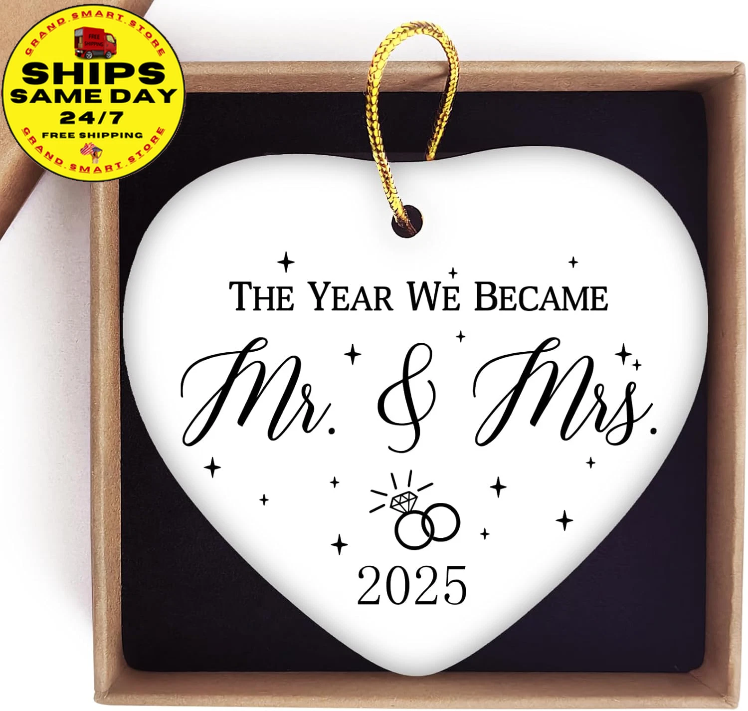 Mr and Mrs , Married Ornament Keepsake 2025, Wedding for Couples 2025 ...