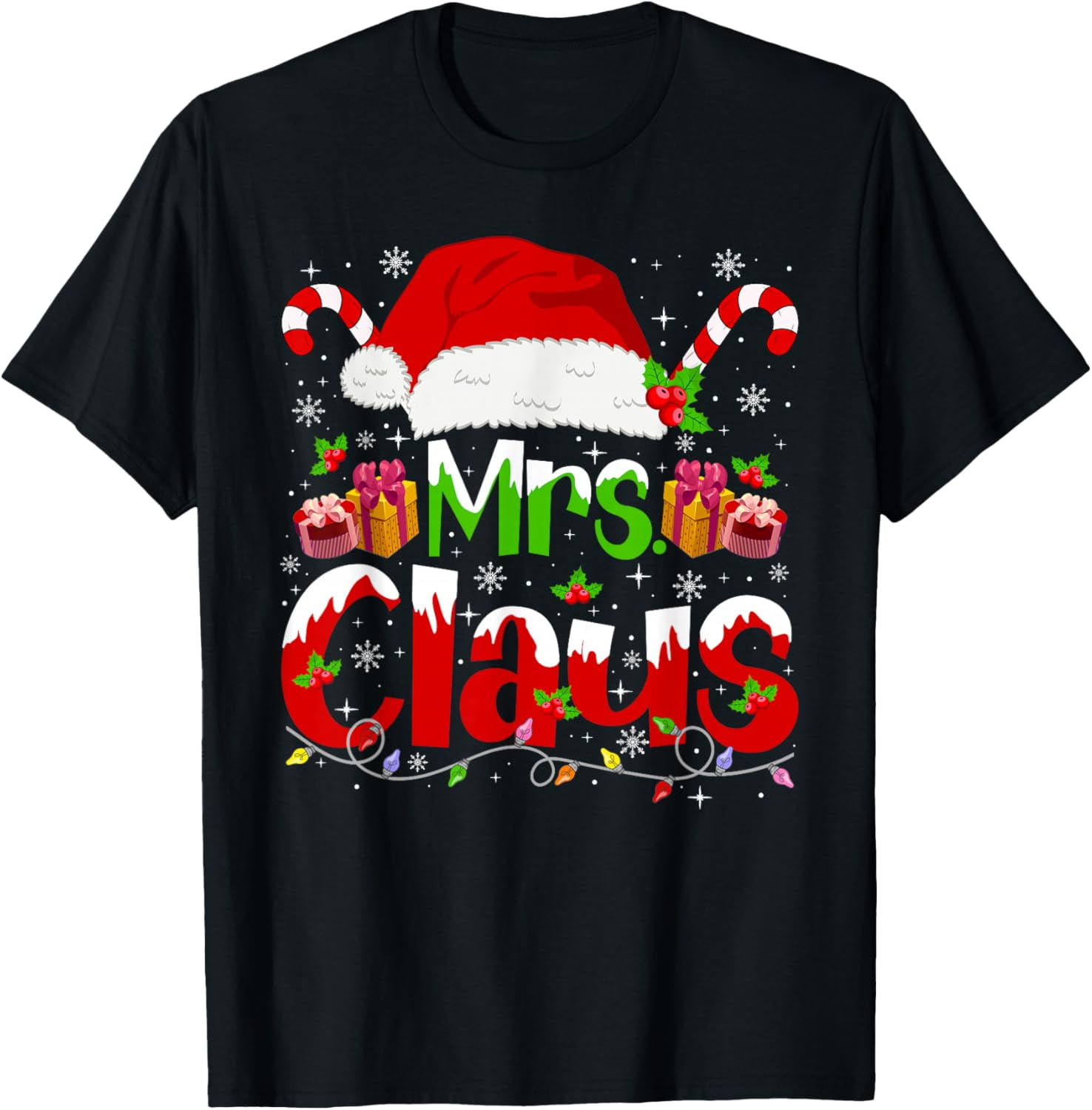 Mr and Mrs Santa Claus Funny Couples Matching Christmas PJ T-Shirt ...