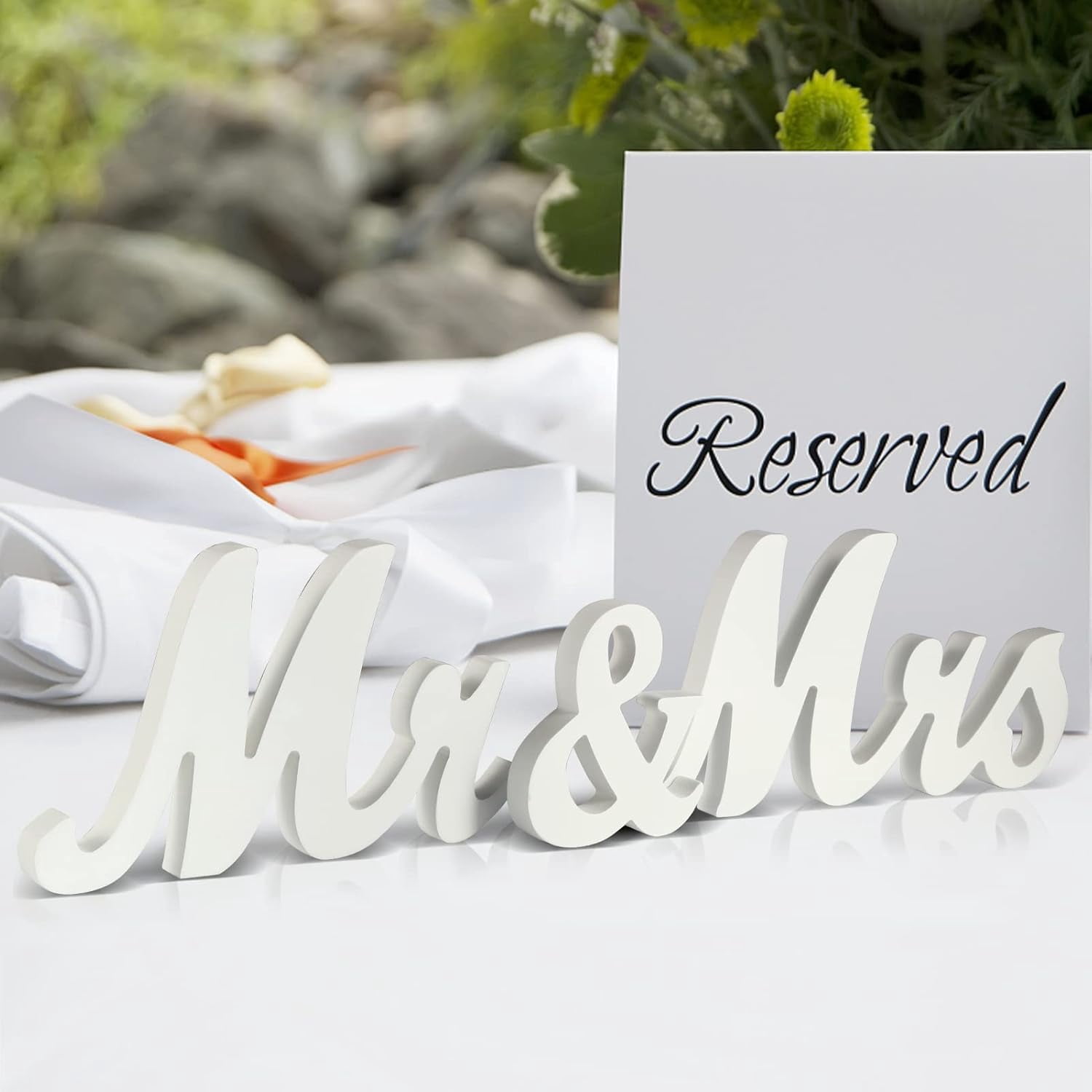 Mr and Mrs Sign for Wedding Table,Large White Mr and Mrs Sign,Wooden ...