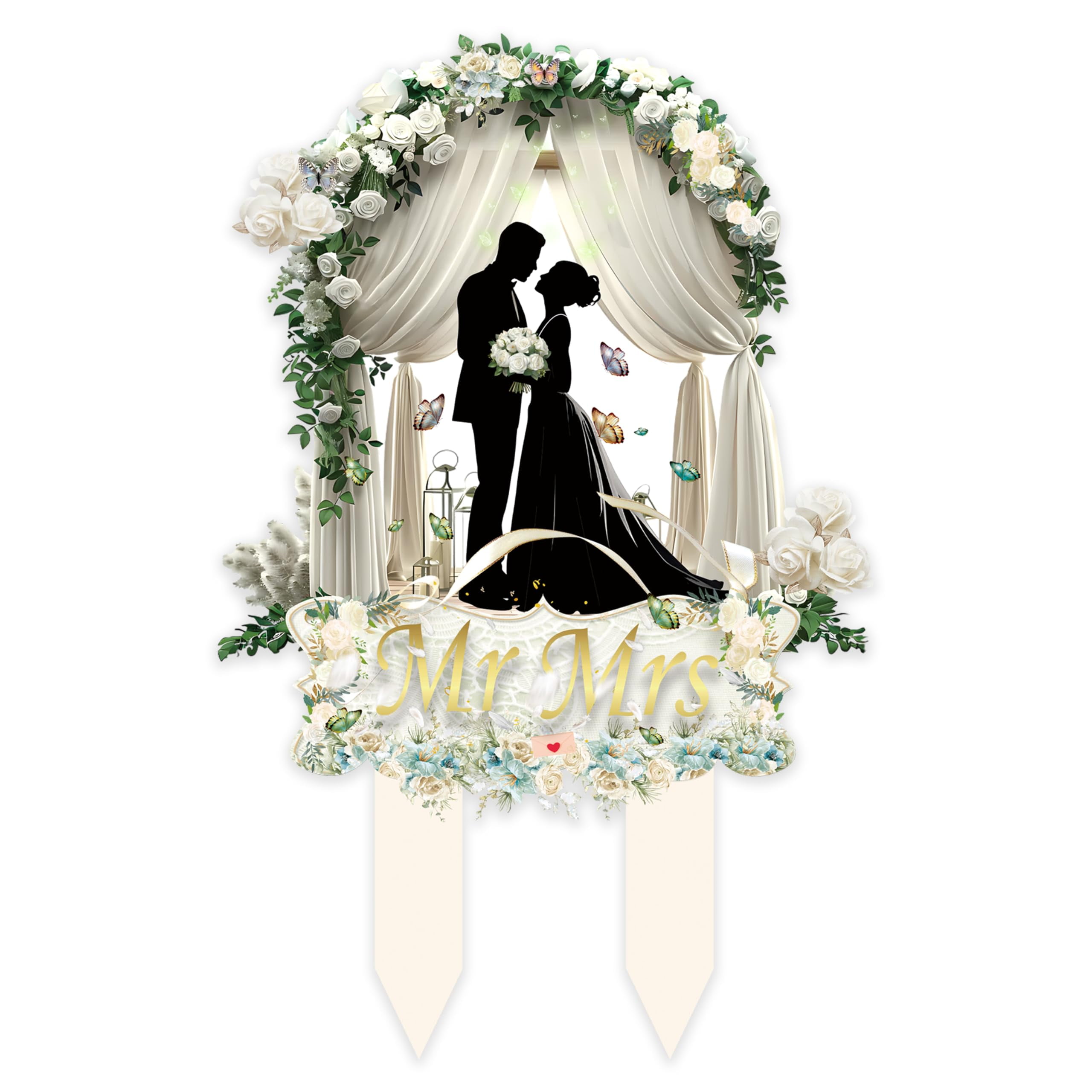 Mr and Mrs TWE5 Wedding Cake Toppers - Bride and Groom Just Married ...