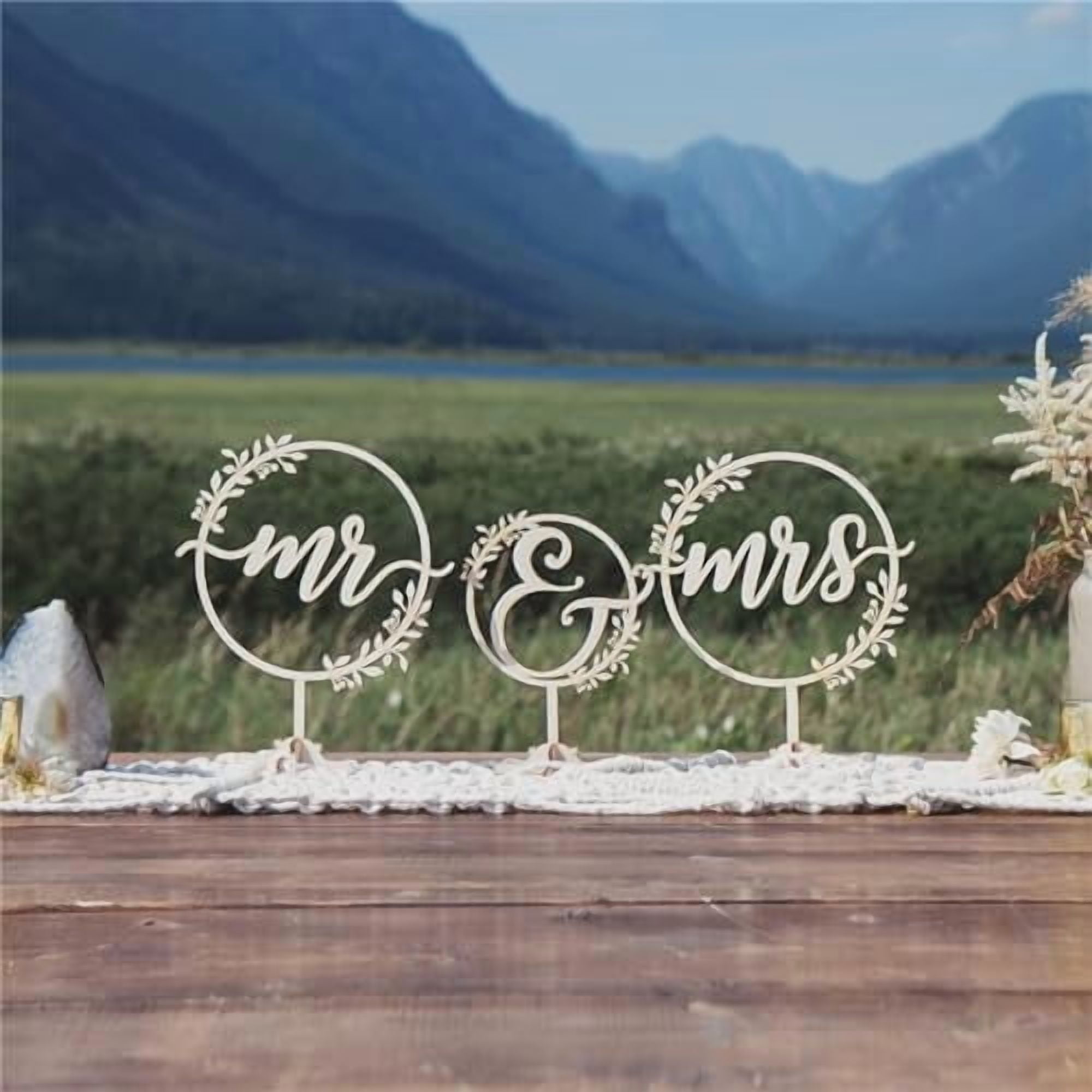 Mr and Mrs Wedding Sign for Rustic Just Married Party Table Decoration ...