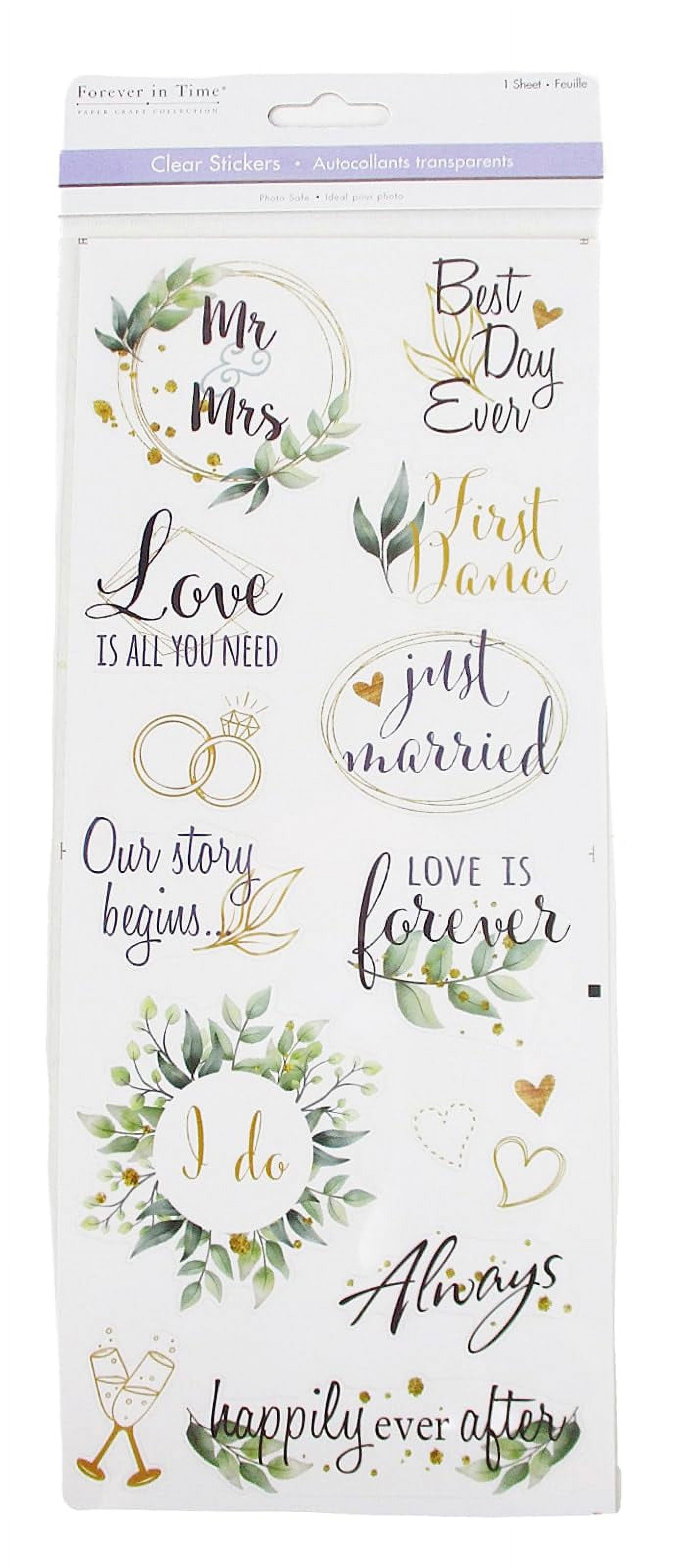 Mr. and Mrs. Wedding Stickers for Crafting, Scrapbooking, Photo Album ...