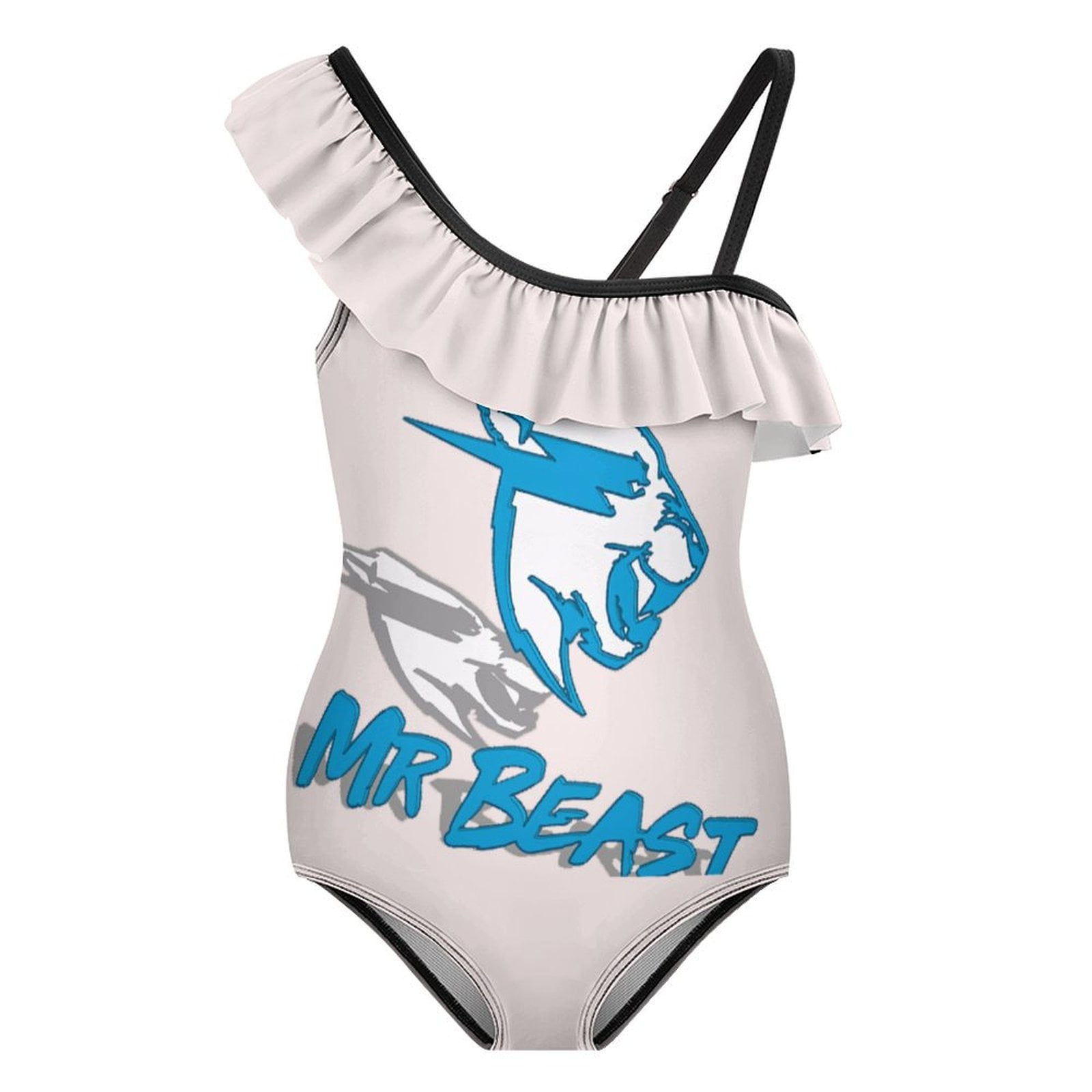Mr-be-ast Girls Swimsuit One Piece Swimsuits Ruffle Bathing Suit Kids ...
