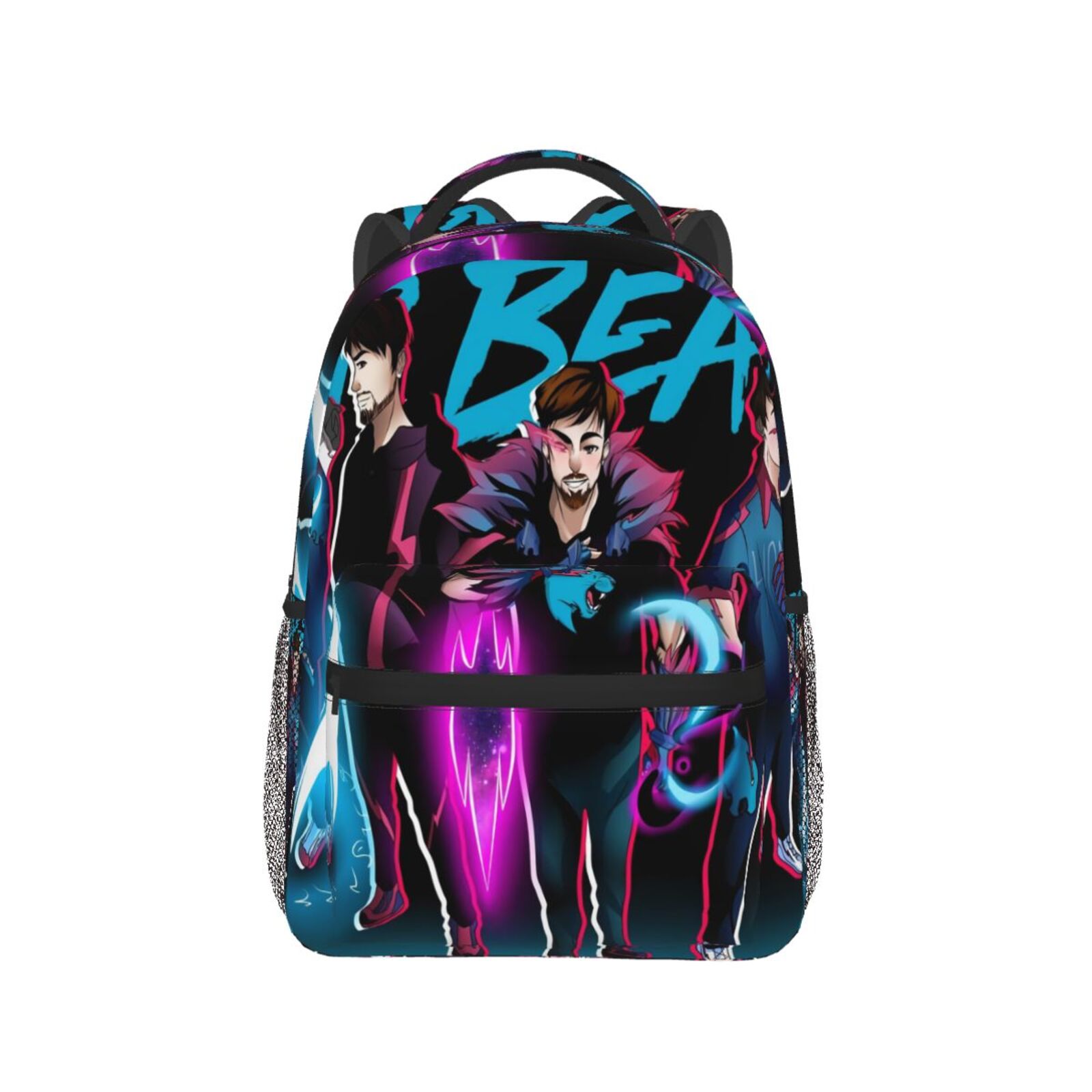 Mr beast Logo Backpack,Fabric & PVC Backpack with Reinforced Strap for ...