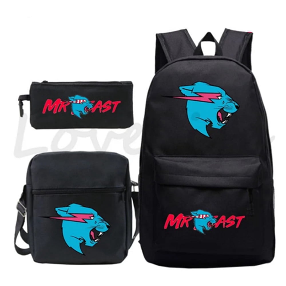 Mr beast lightning cat backpack 3 PCs digital printing shoulder bag ...