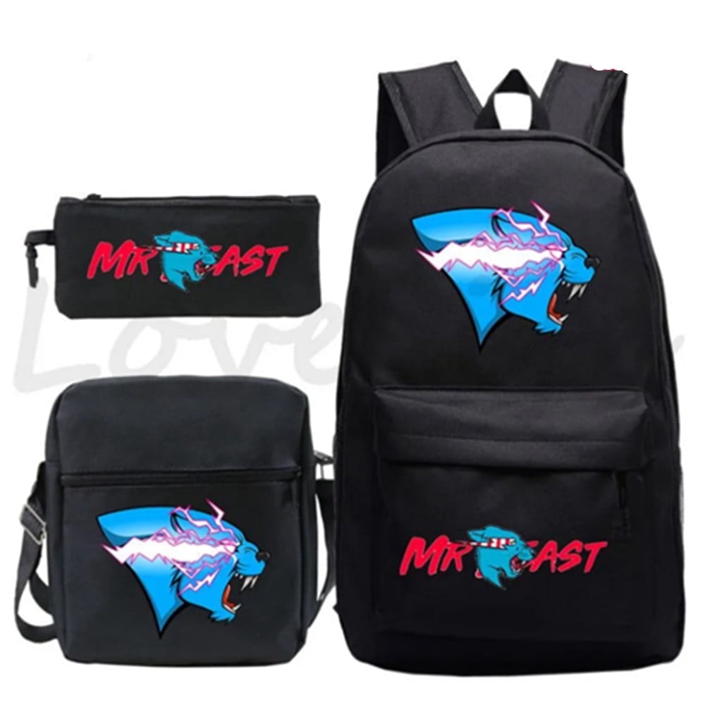 Mr beast lightning cat backpack 3 PCs digital printing shoulder bag ...