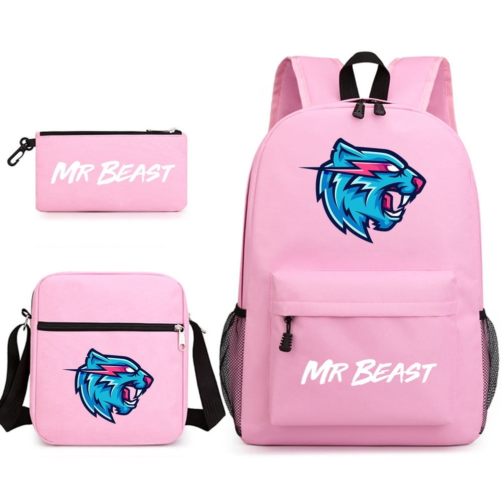 Mr beast lightning cat backpack 3 PCs digital printing shoulder bag ...