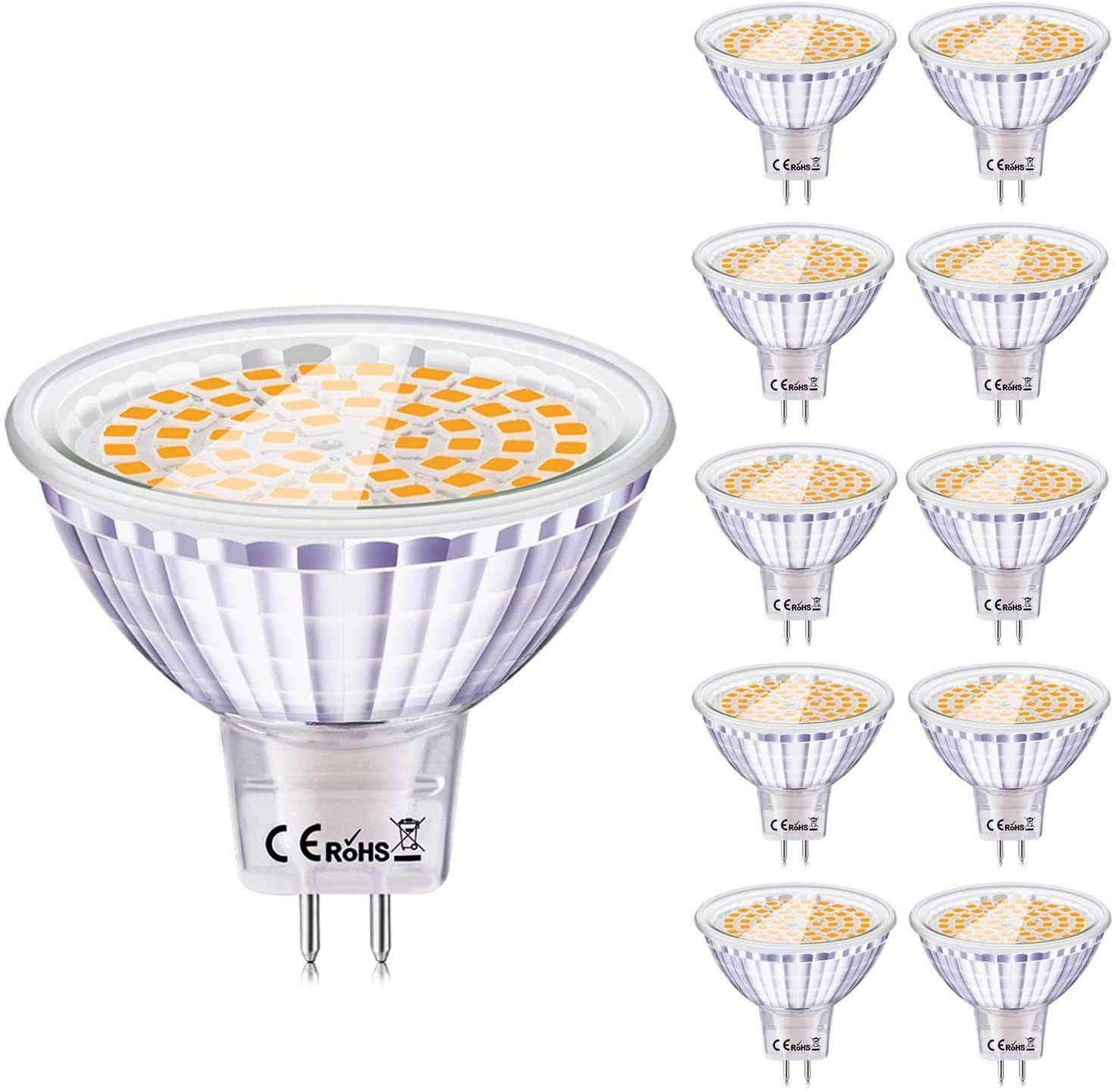 Mr16 Gu5.3 Led Bulb, Non-Dimmable Warm White 2700K Replacement For ...