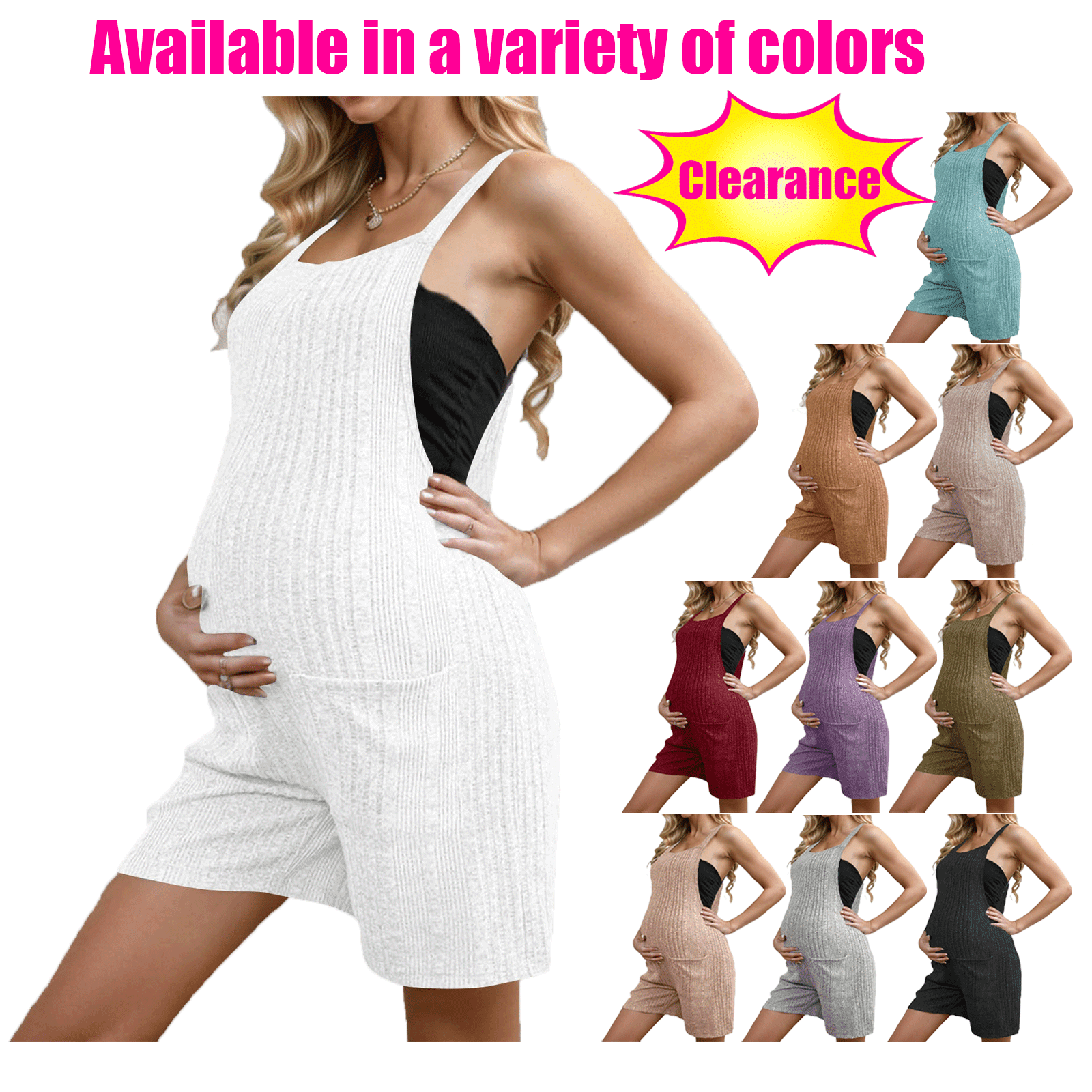 Mrasaso Maternity Capris Over-Bump Panel with Zipper Women's Maternity ...