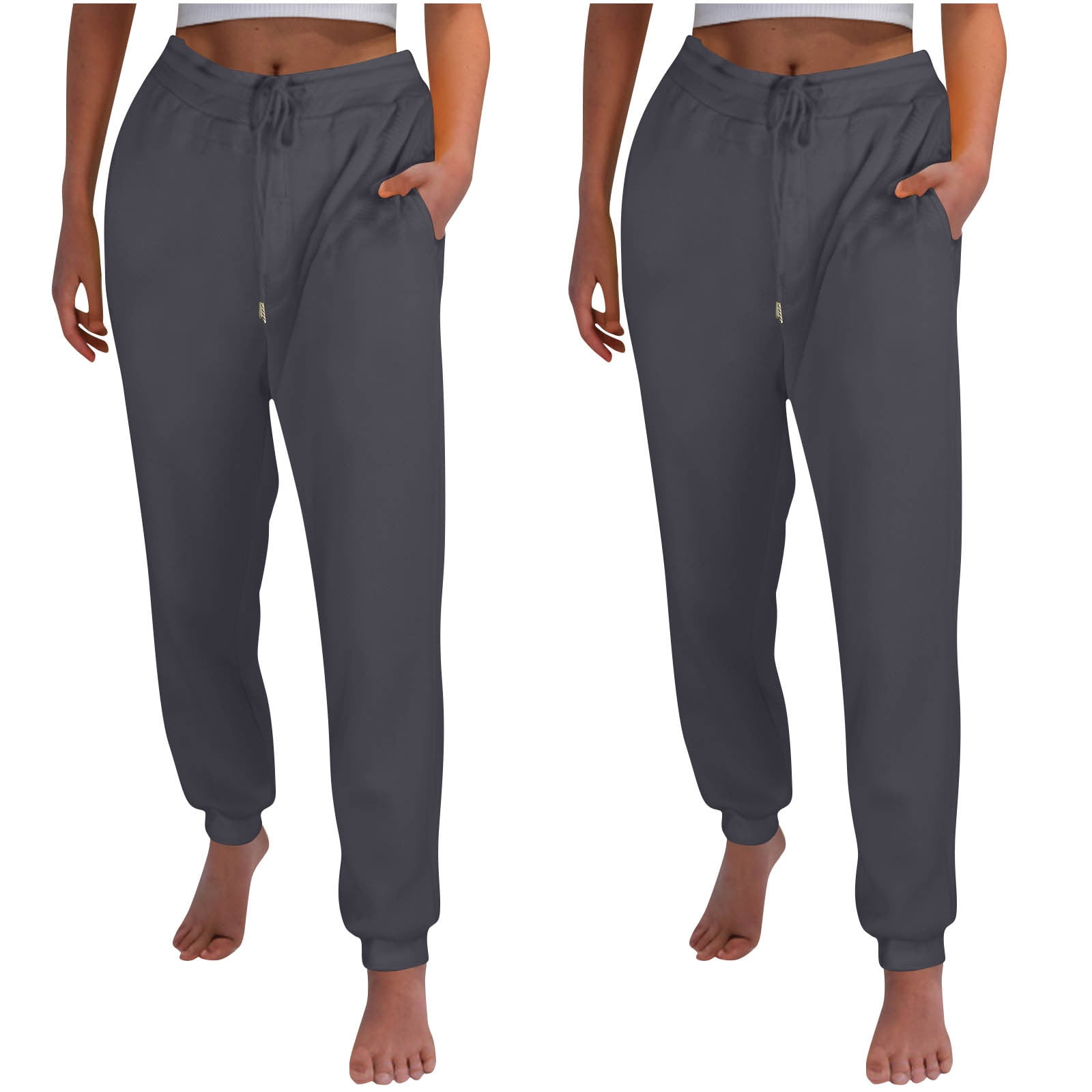Mrat 2 Pack Baggy Sweatpants for Women Cinched Bottom Sweatpants Fall ...