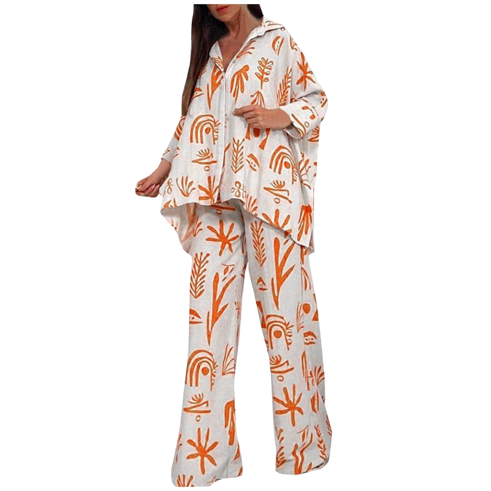 Mrat 2 Piece Trendy Tracksuit Plus Size Fashion Women Casual Printed ...