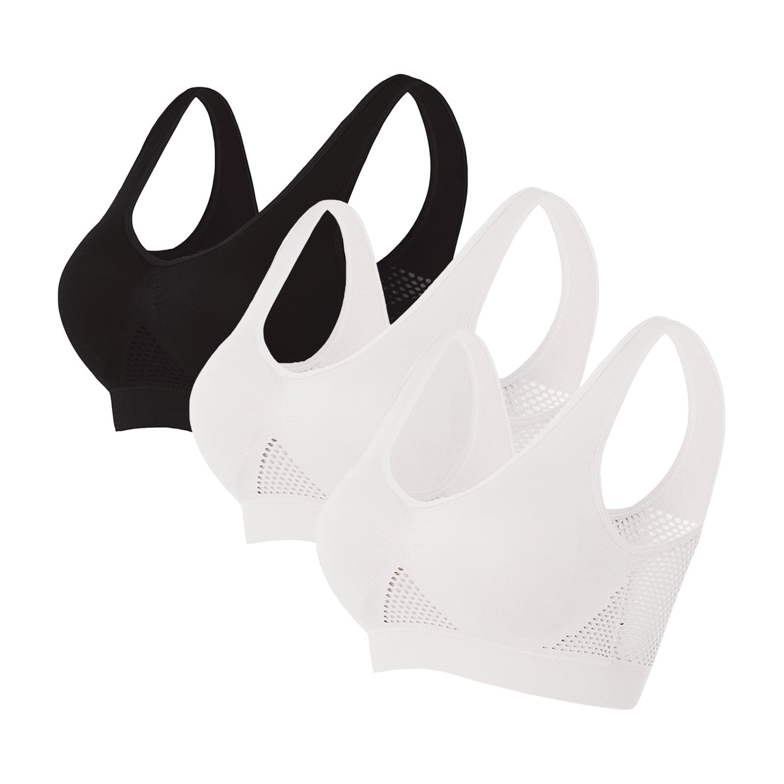 Mrat Bras for Women 3pc Breathable Cool Bra Women Seamless Sports Mesh ...
