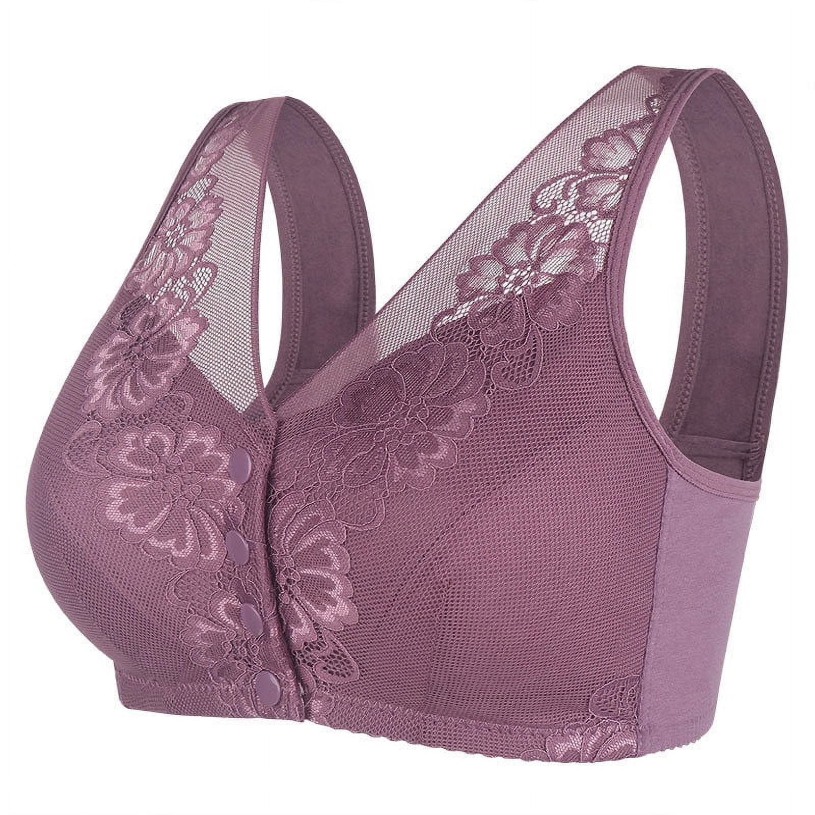 Mrat Clearance Bras for Women Wire-Free Strapless Large Front Button ...
