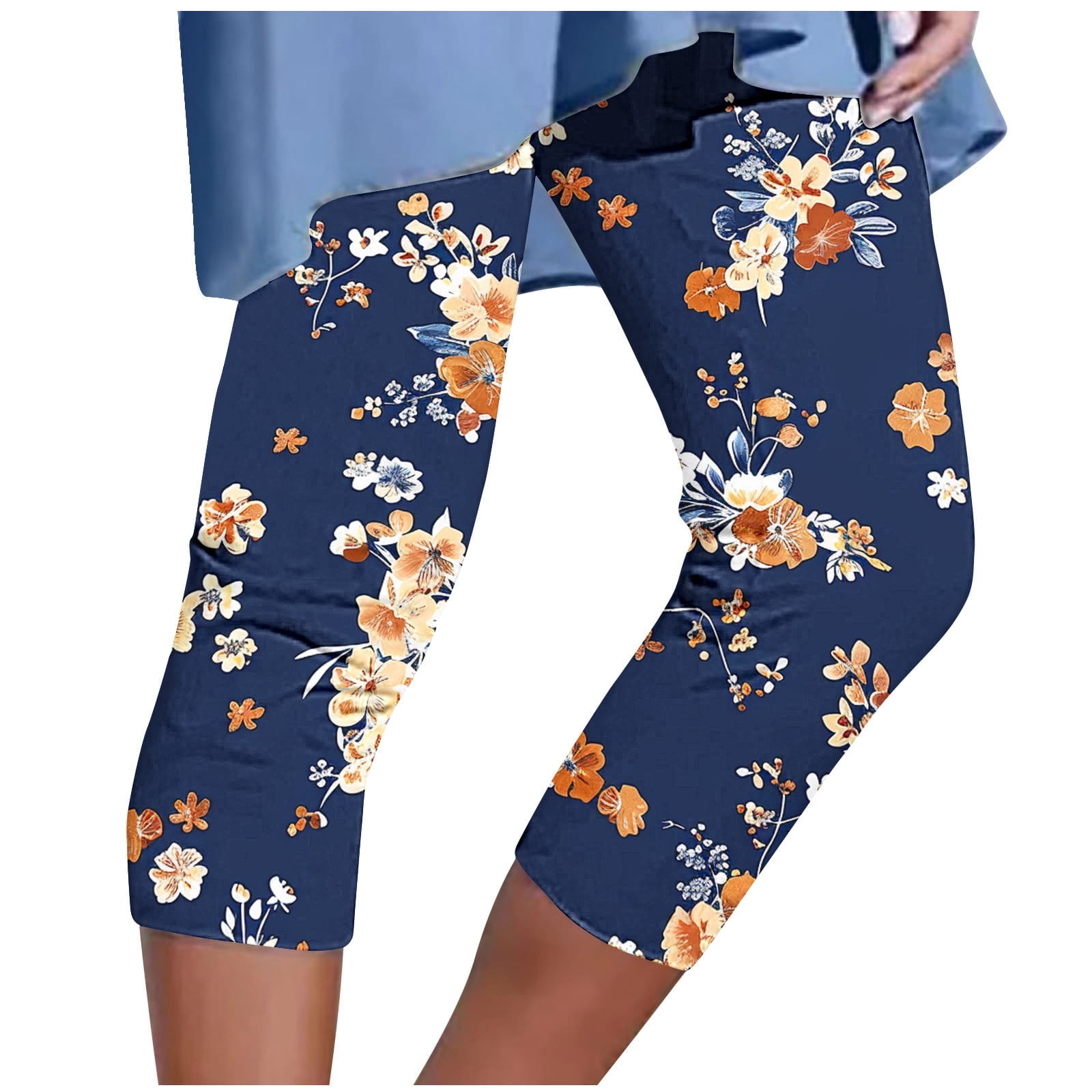Mrat Cropped Yoga Pants for Women Beach Capris Legging Stretchy Pants ...