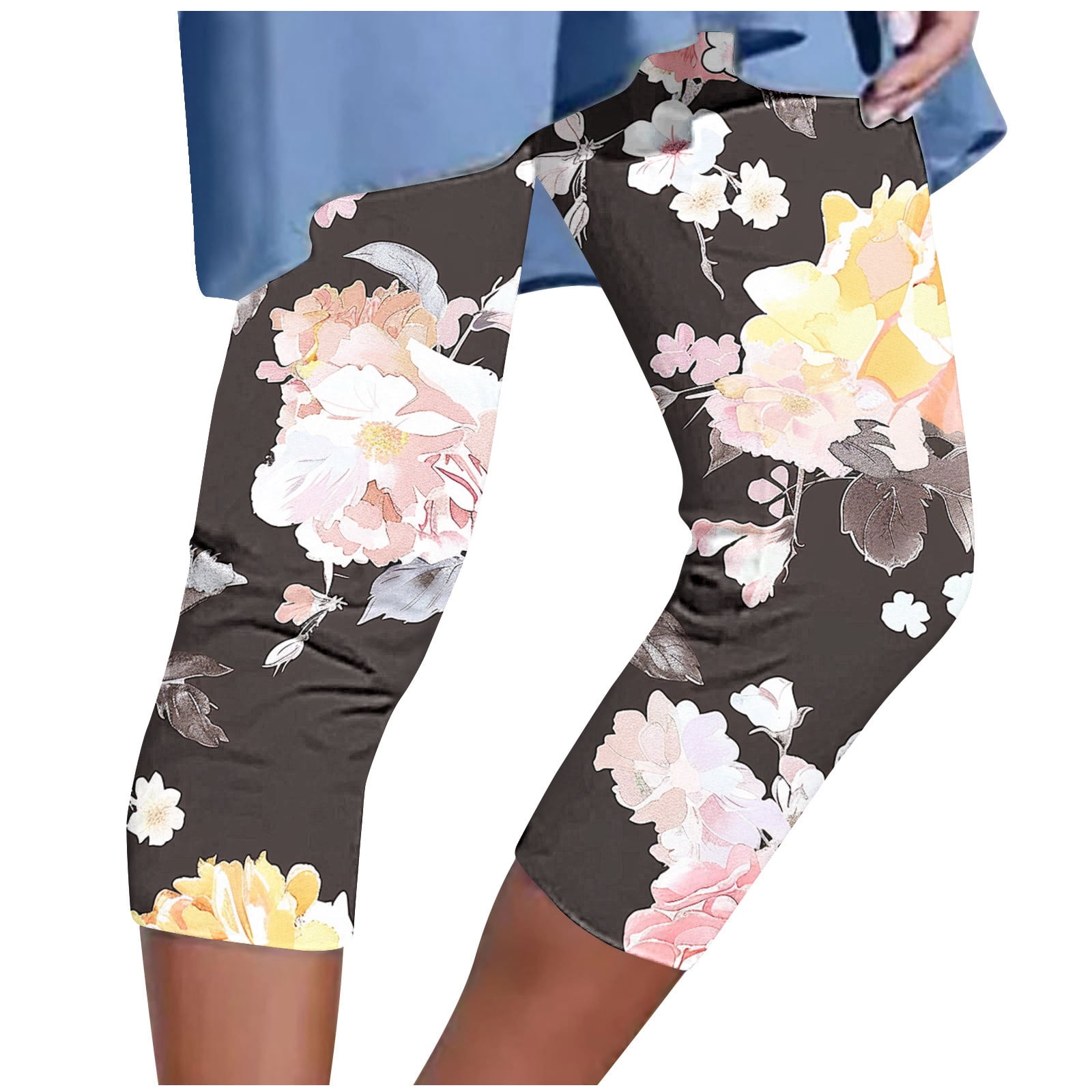 Mrat Cropped Yoga Pants for Women Stretchy Pants High Waisted ...