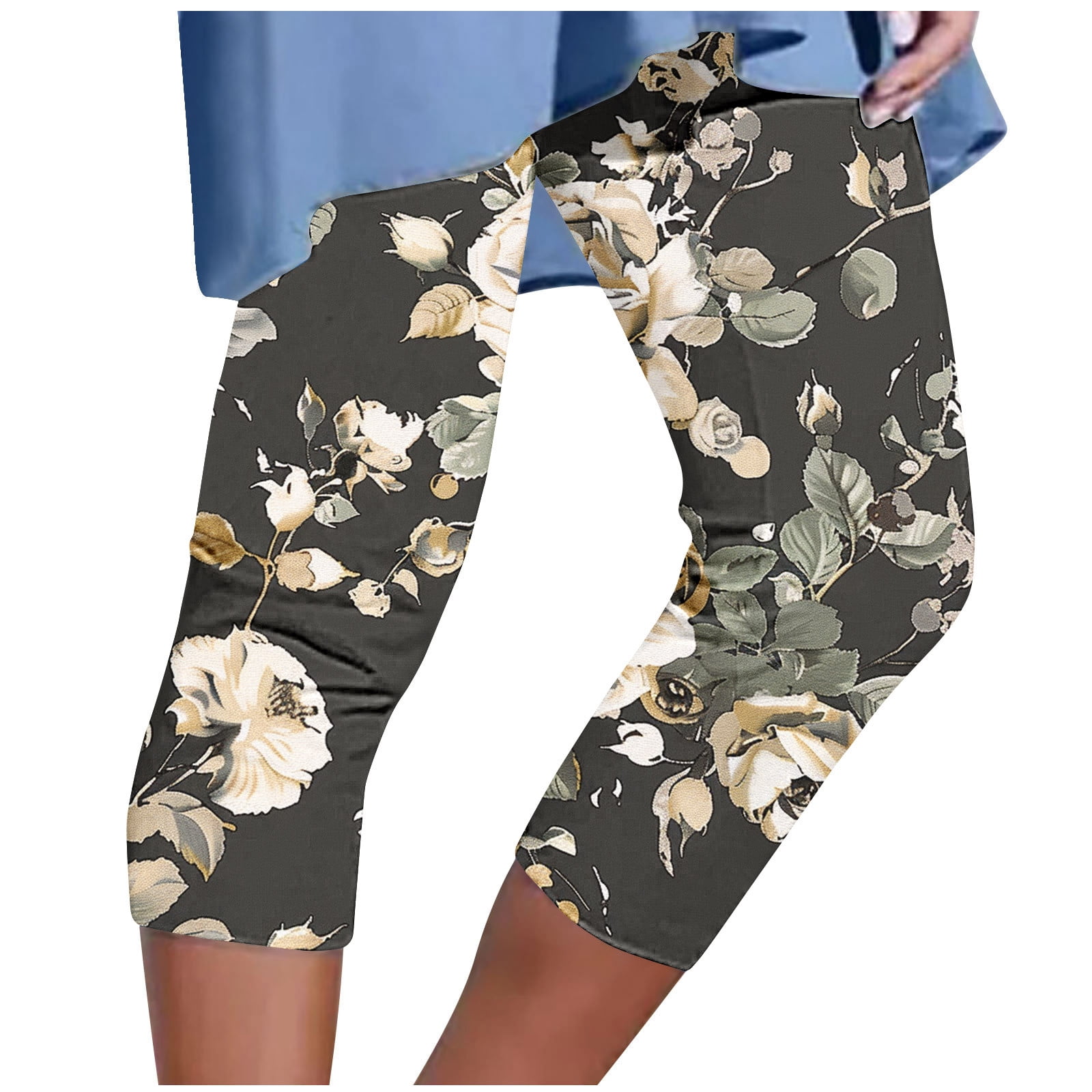 Mrat Cropped Yoga Pants for Women Stretchy Pants High Waisted ...