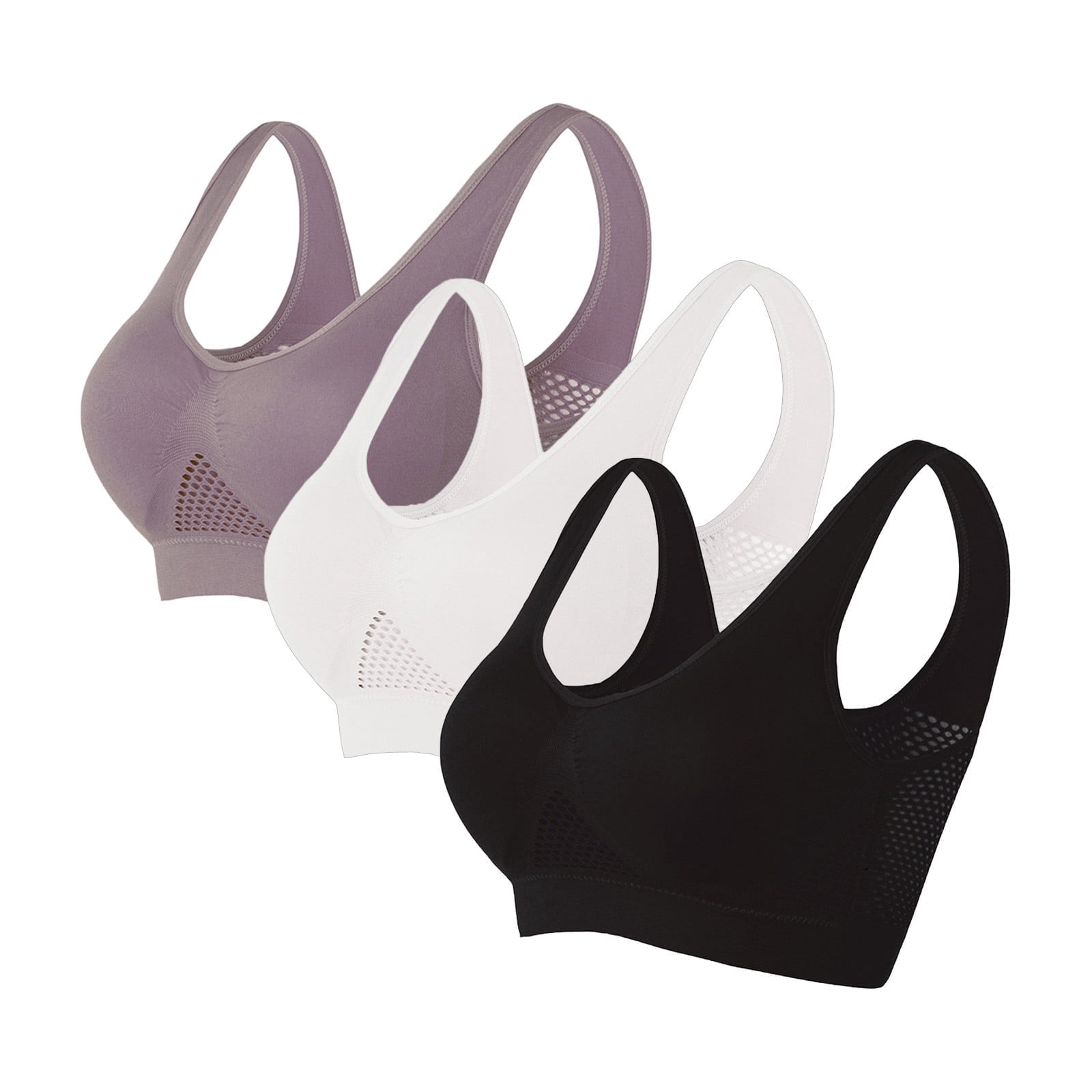 Mrat High Impact Athletic Bra 3pc Breathable Cool Bra Women Seamless ...