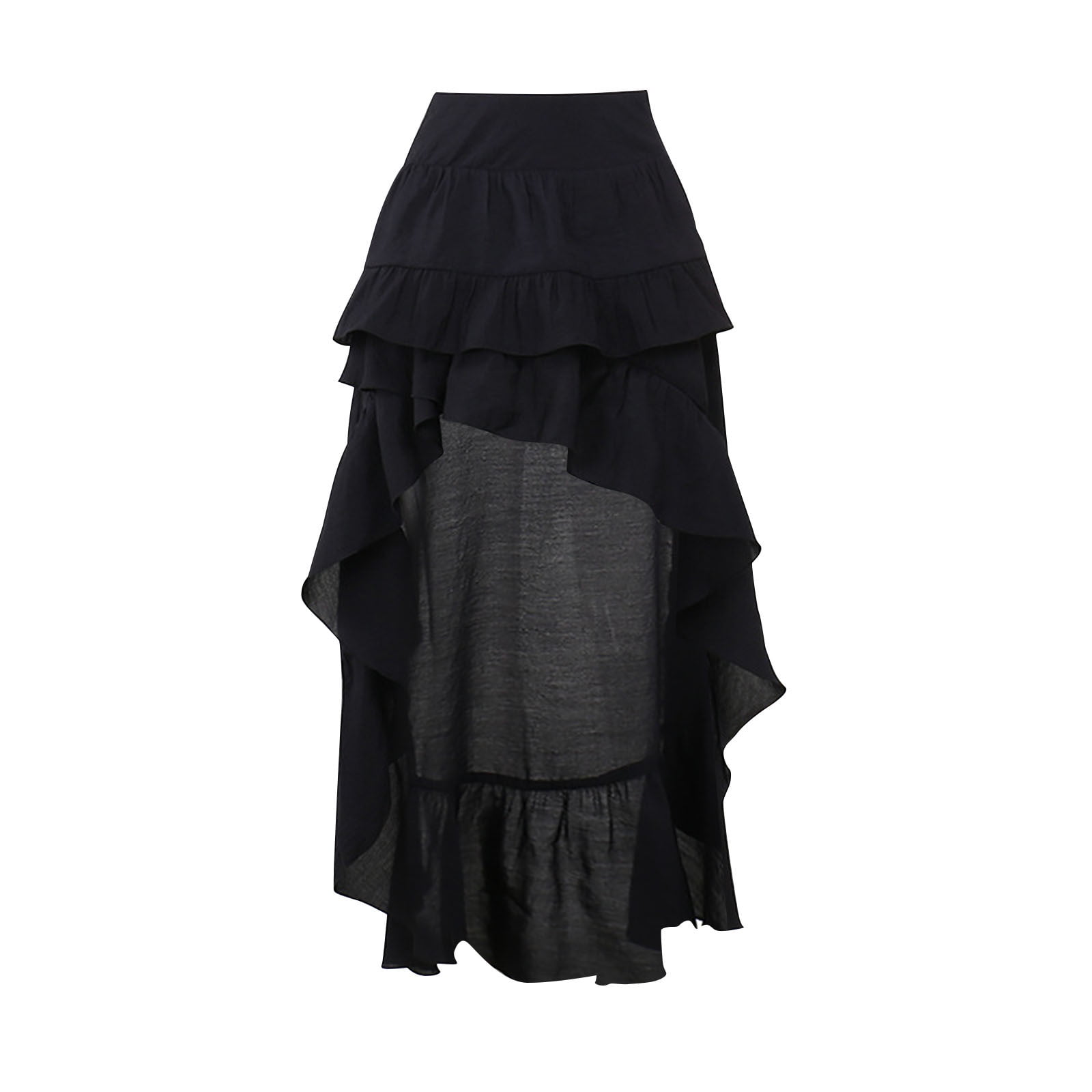 Mrat High Waisted Maxi Skirt Women's Gothic Skirt High-Low Skirt ...