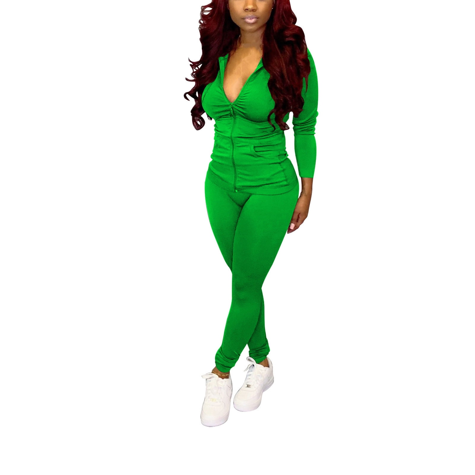 Mrat Hoodie Long Sleeve Set Women's Two Piece Tracksuit Set Long Sleeve ...